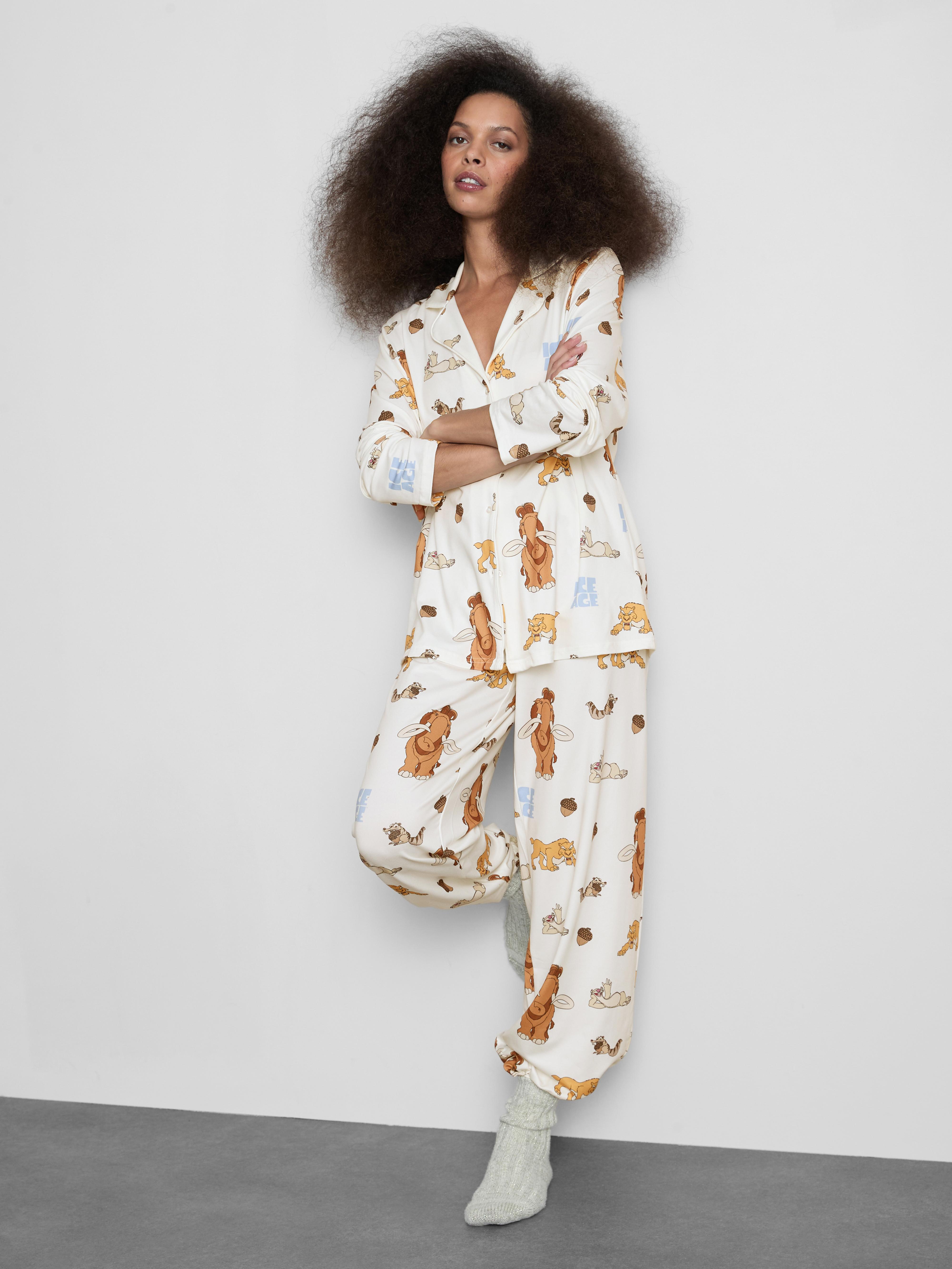 Womens Ivory Ice Age Printed Boyfriend Pyjamas | Primark