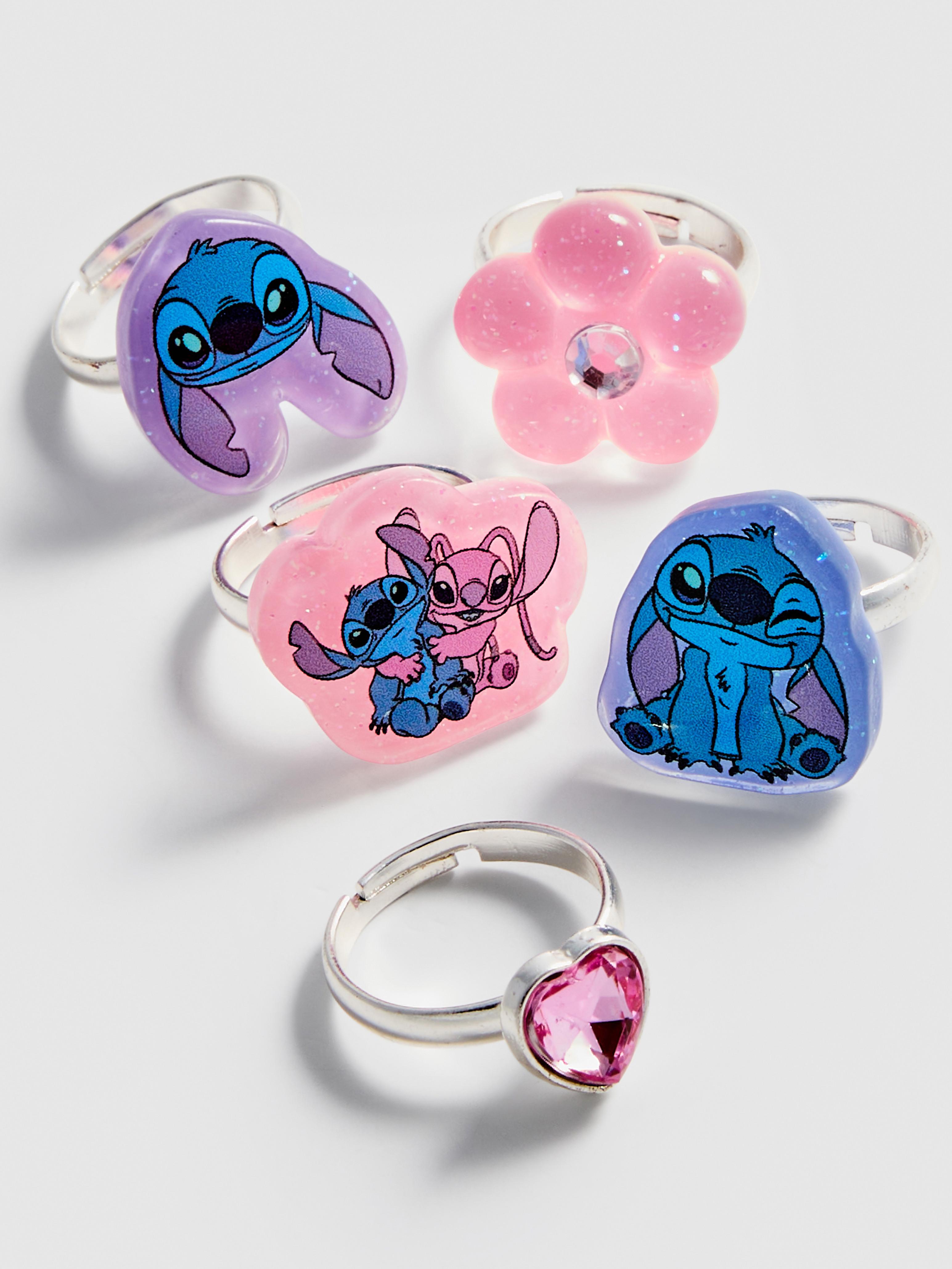 5 anillos con colgantes de Stitch de Disney - Multicolor - Niñas | Primark