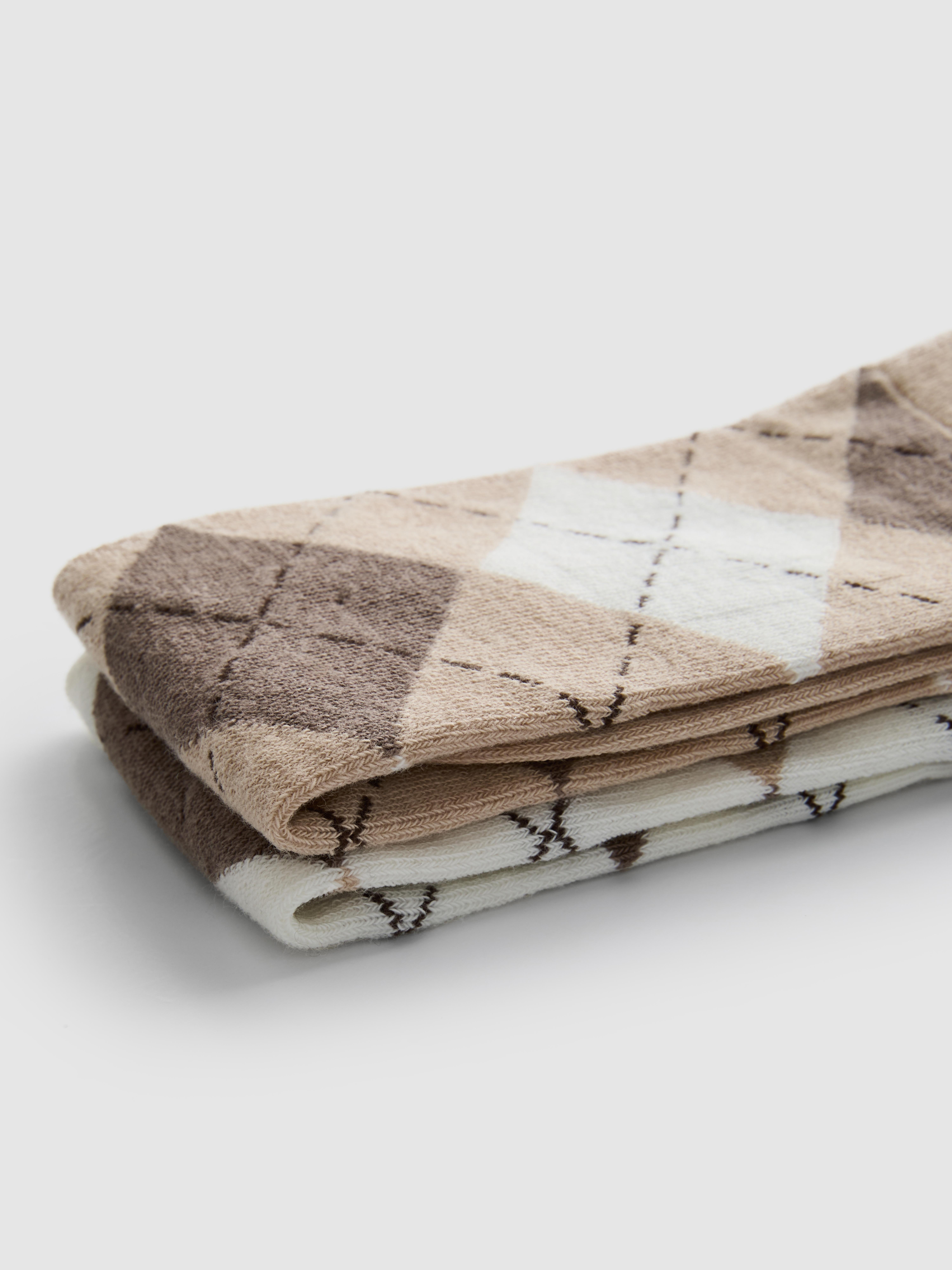 Women's Oatmeal 2pk Argyle Crew Socks | Penneys