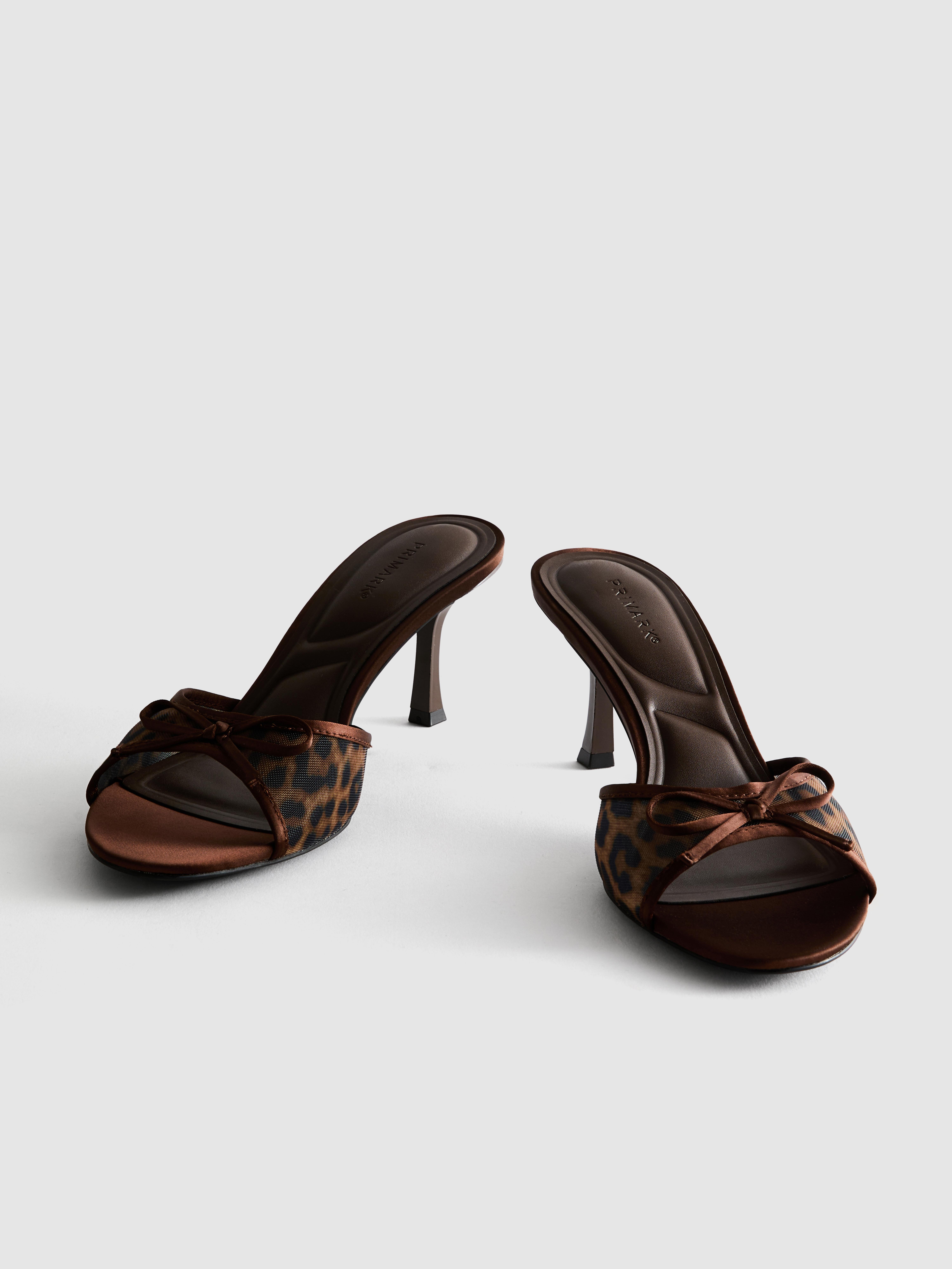 Zapatos de tacón de malla destalonados con lazo - Multicolor - Mujer ...