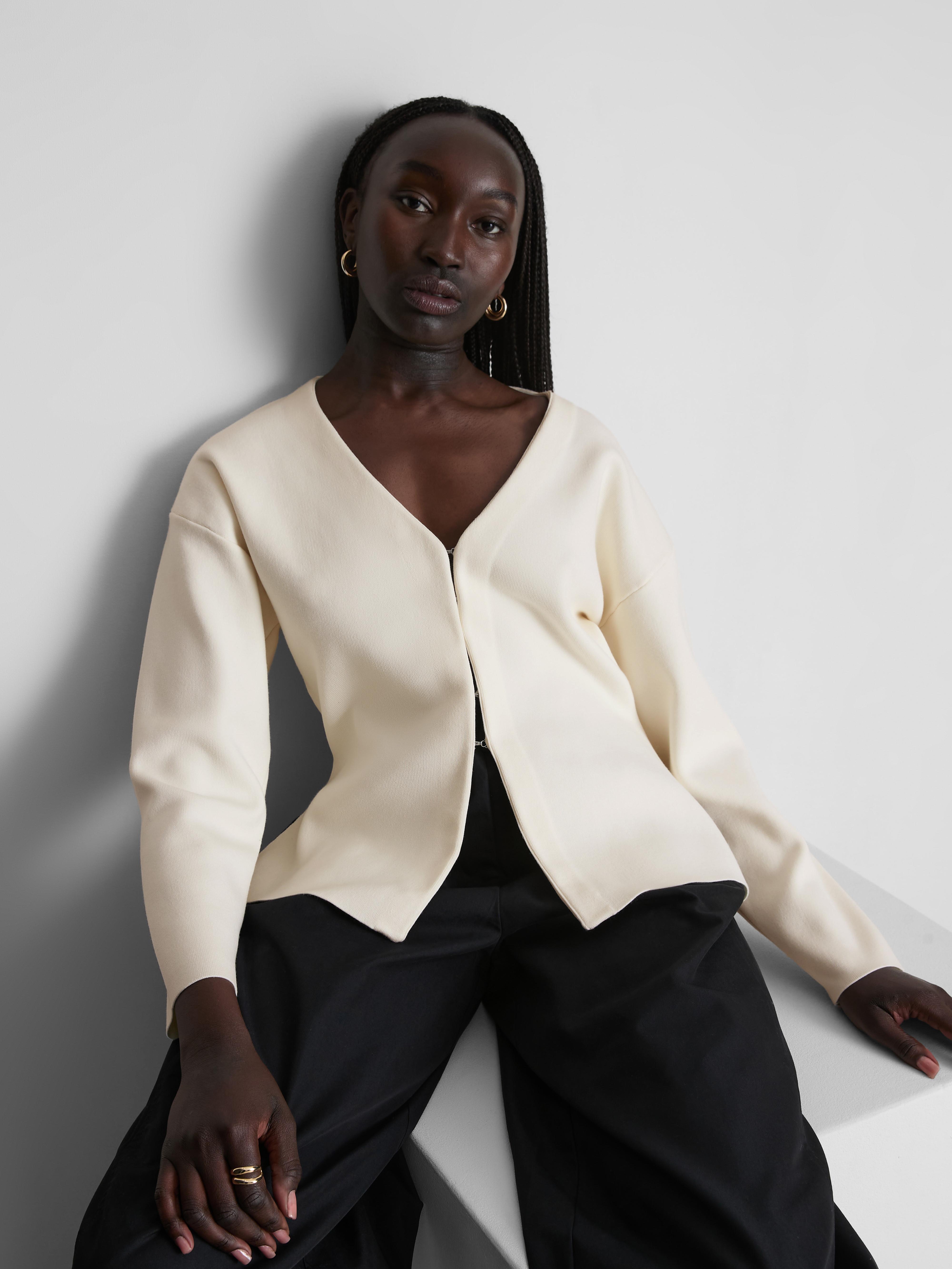 Women's Ivory Sculpted V-Neck Cardigan | Primark