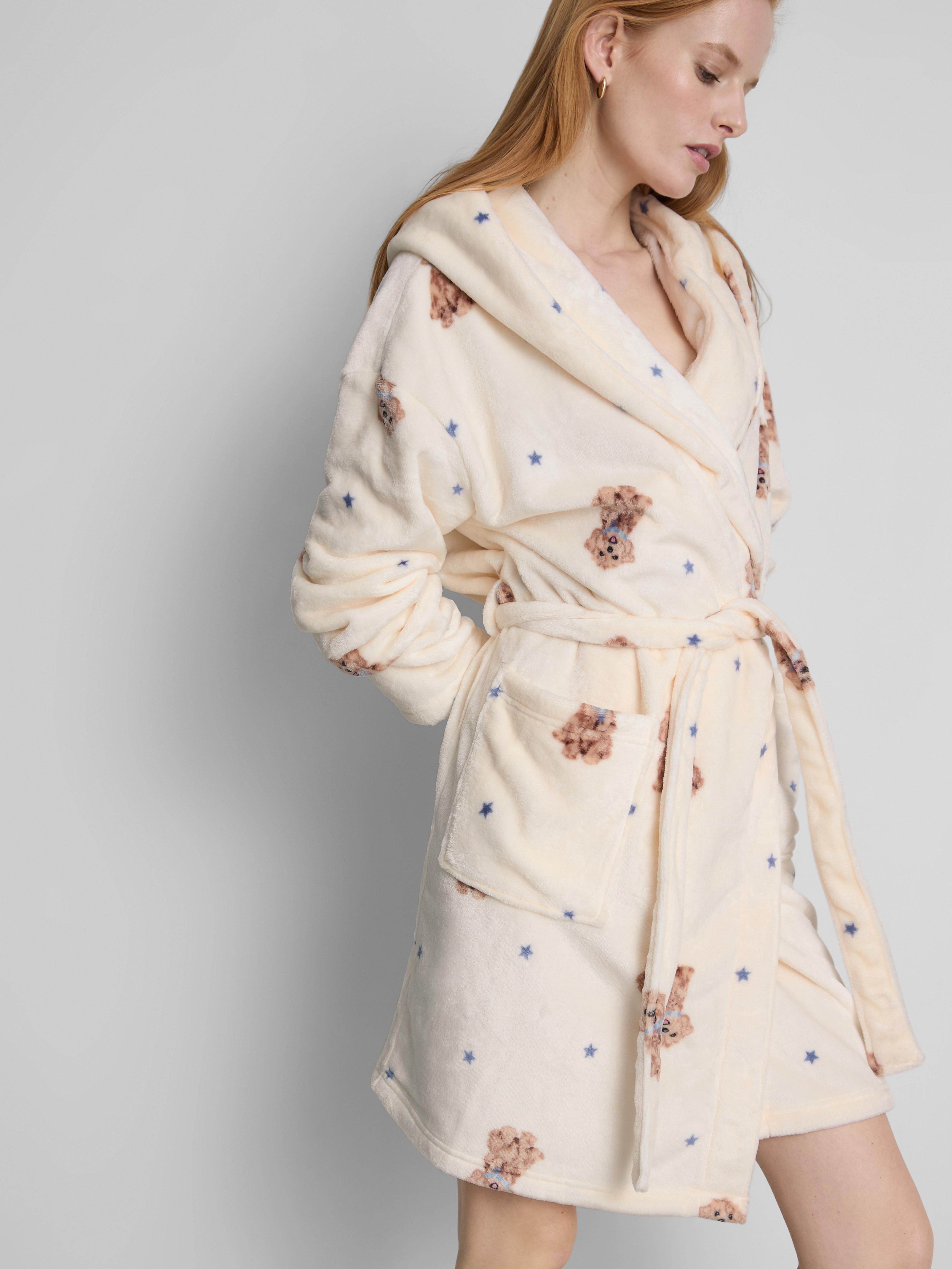 Robe de chambre mi-longue à capuche - Crème - Femme | Primark