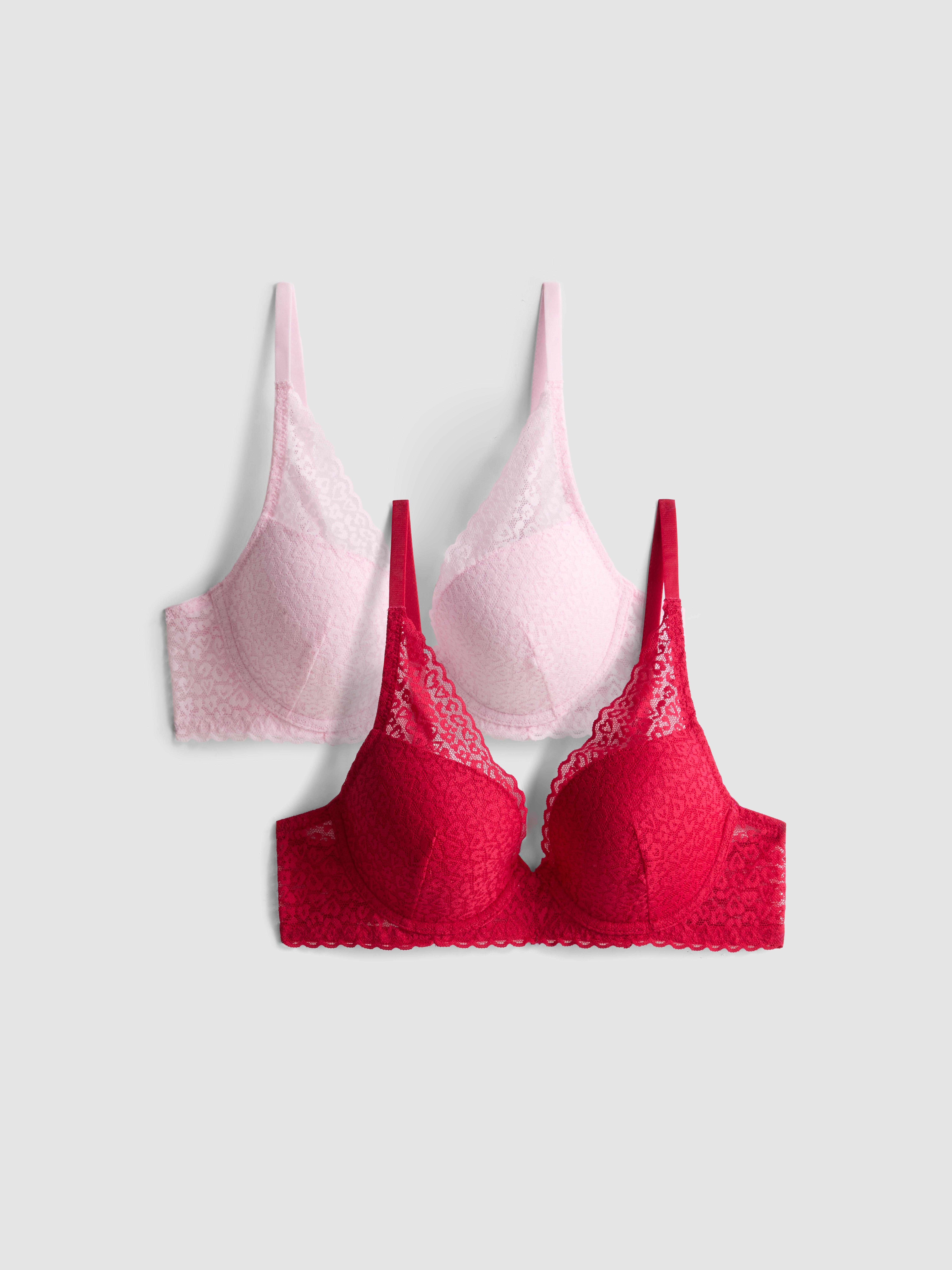 Pack de 2 sujetadores de encaje con relleno - Rosa - Mujer | Primark