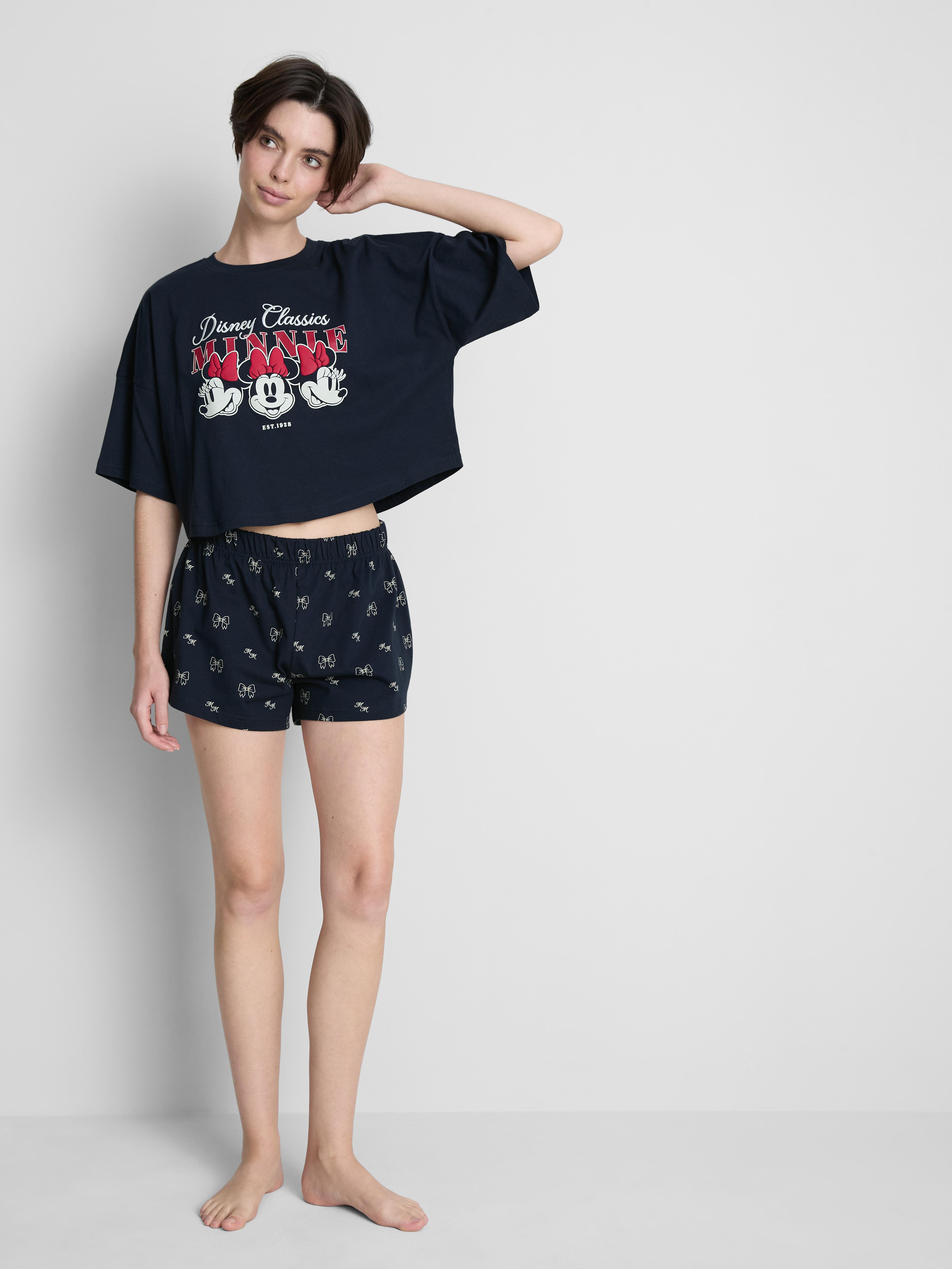 Womens Navy Disney’s Minnie Mouse Cotton Printed Shorty Pyjamas | Primark