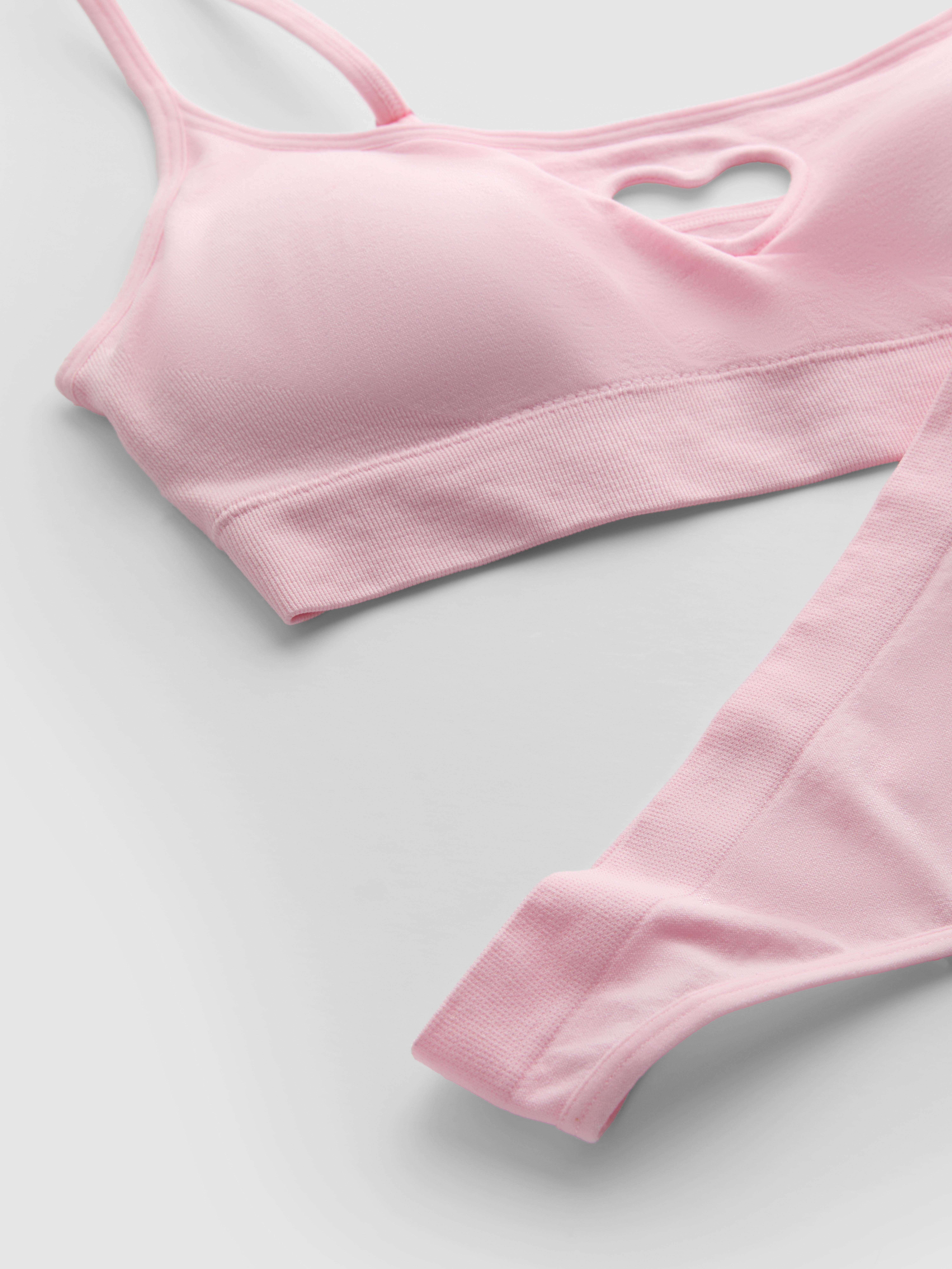 Womens Pink Seamless Cut Out Cropped Bralette Set | Primark