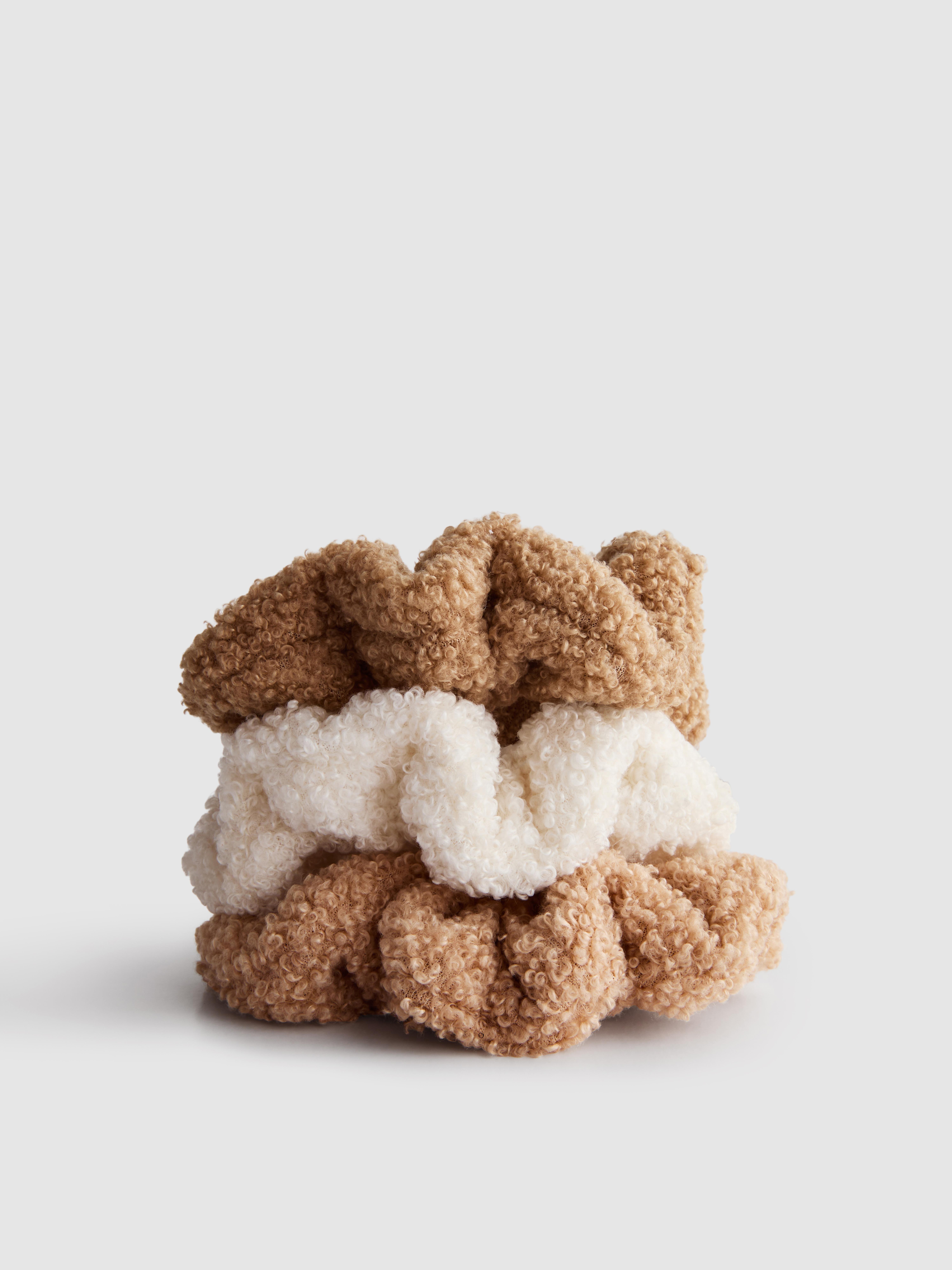 Women's Tan 3pk Borg Hair Scrunchies | Primark