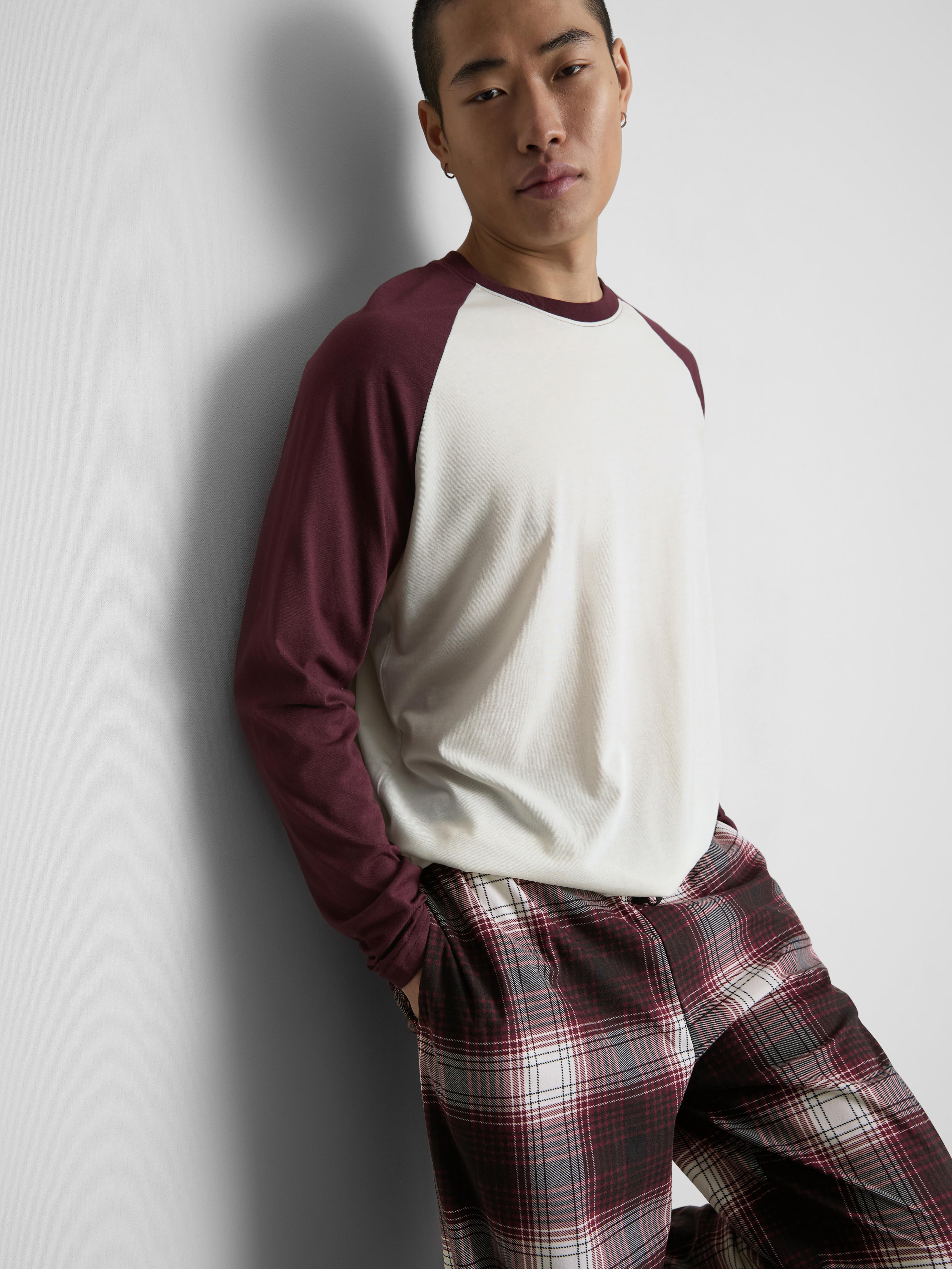 Langer Schlafanzug mit Karomuster - Burgunderrot - Herren | Primark