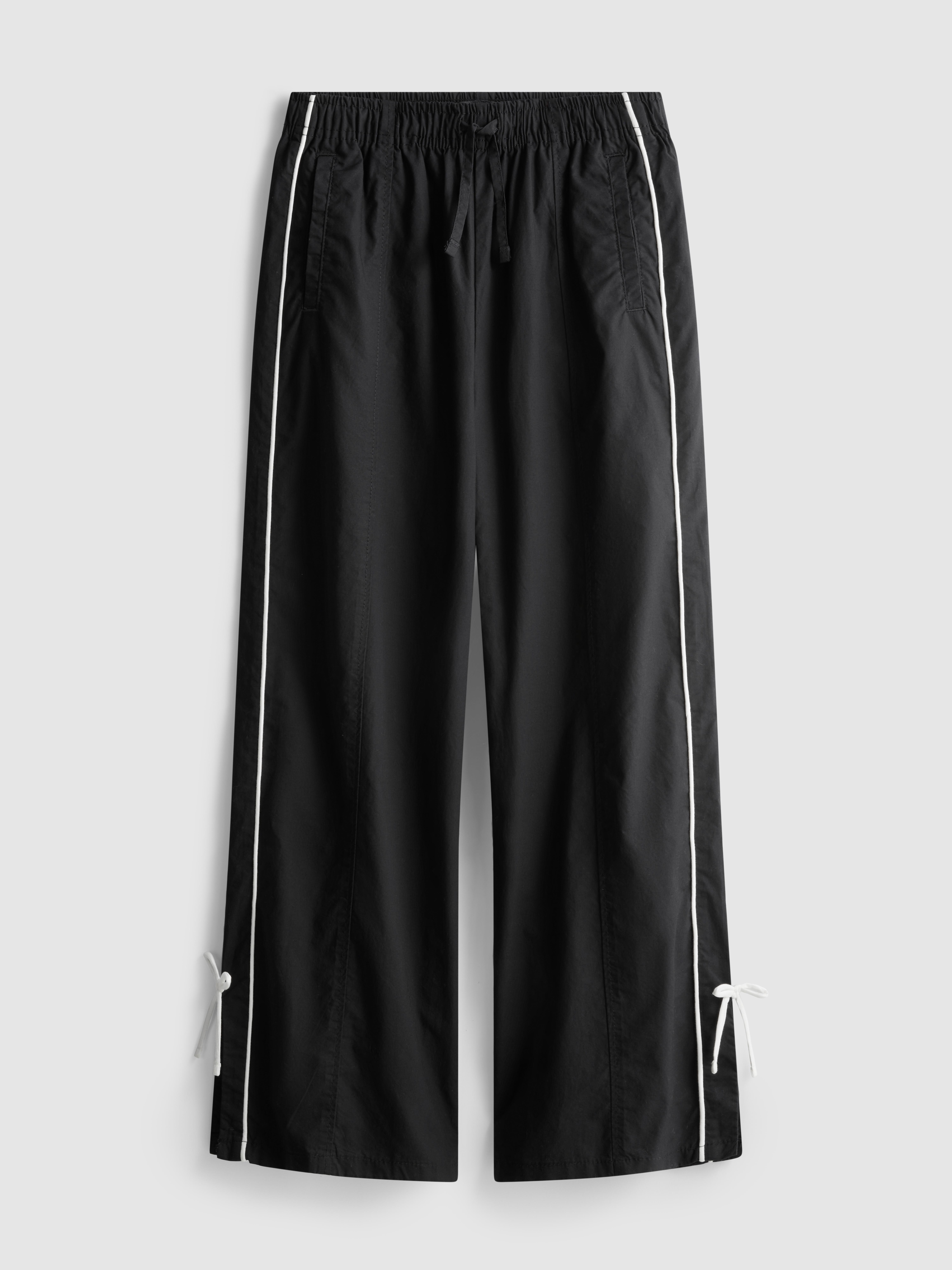 Girls Black 7-15yrs | Side Stripe Bow Pants | Primark
