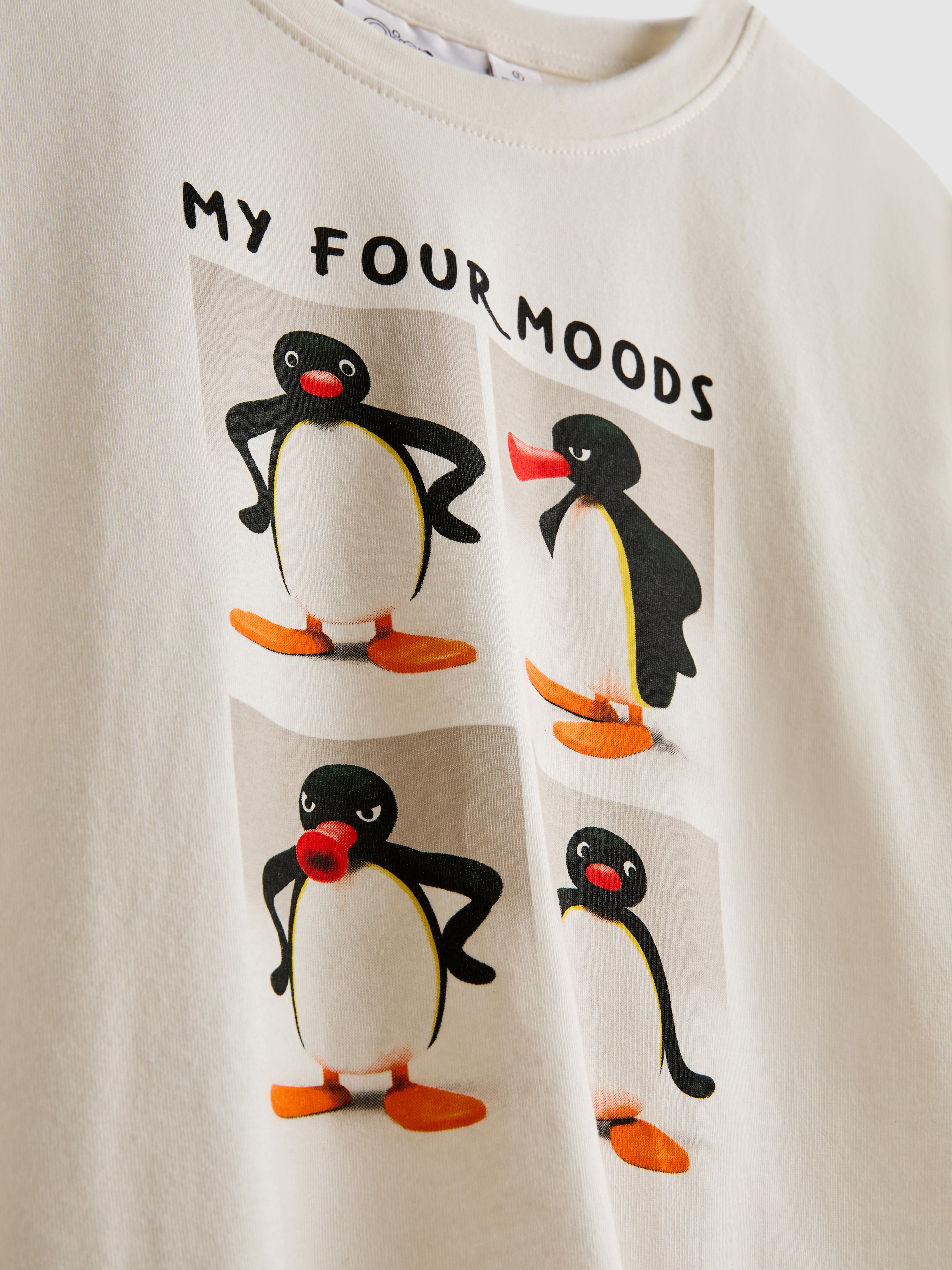 Womens Ecru Pingu Cotton Graphic Pyjama Top | Primark