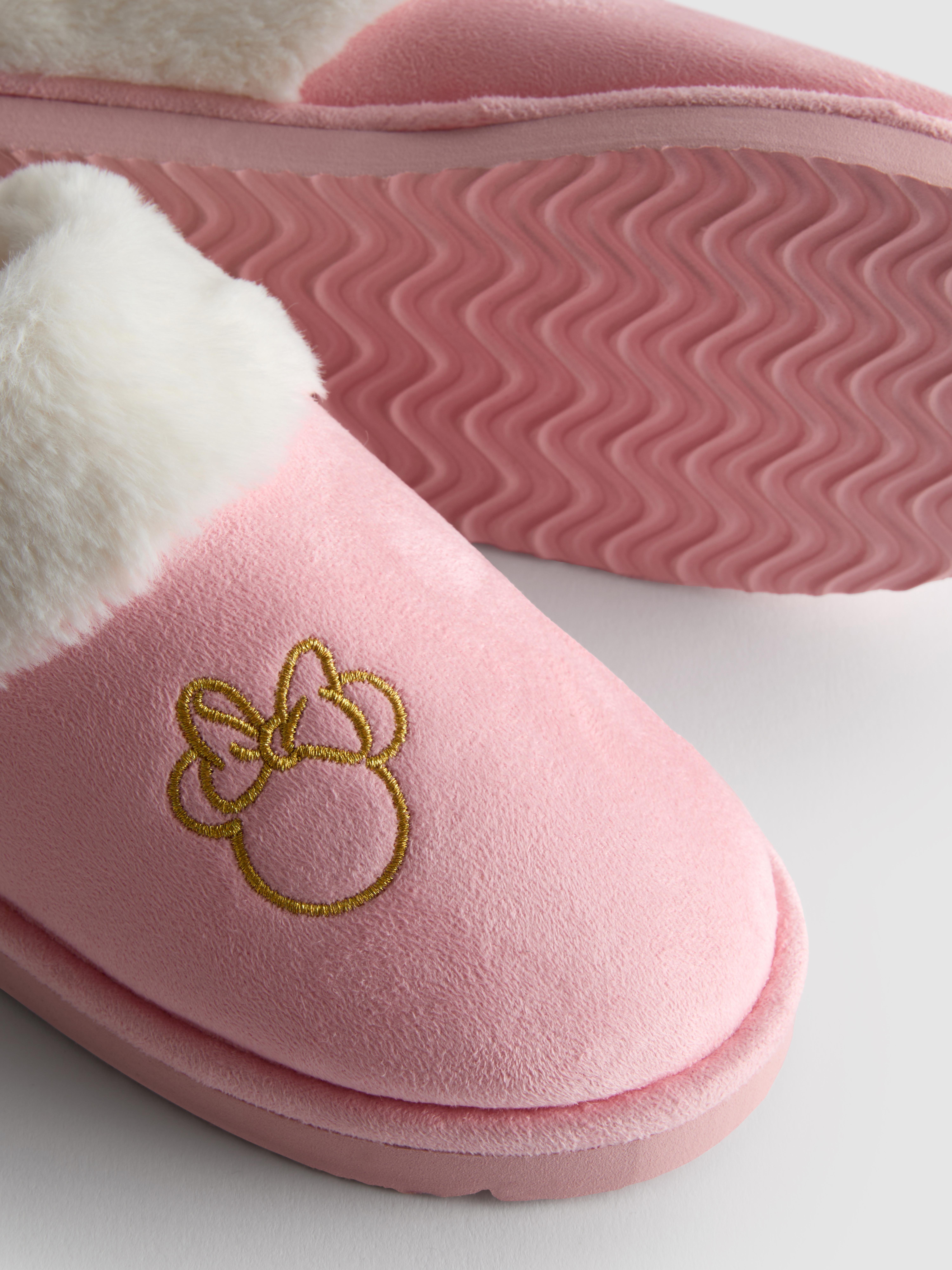 Women's Pink Disney’s Minnie Mouse Faux Suede Mule Slippers | Primark