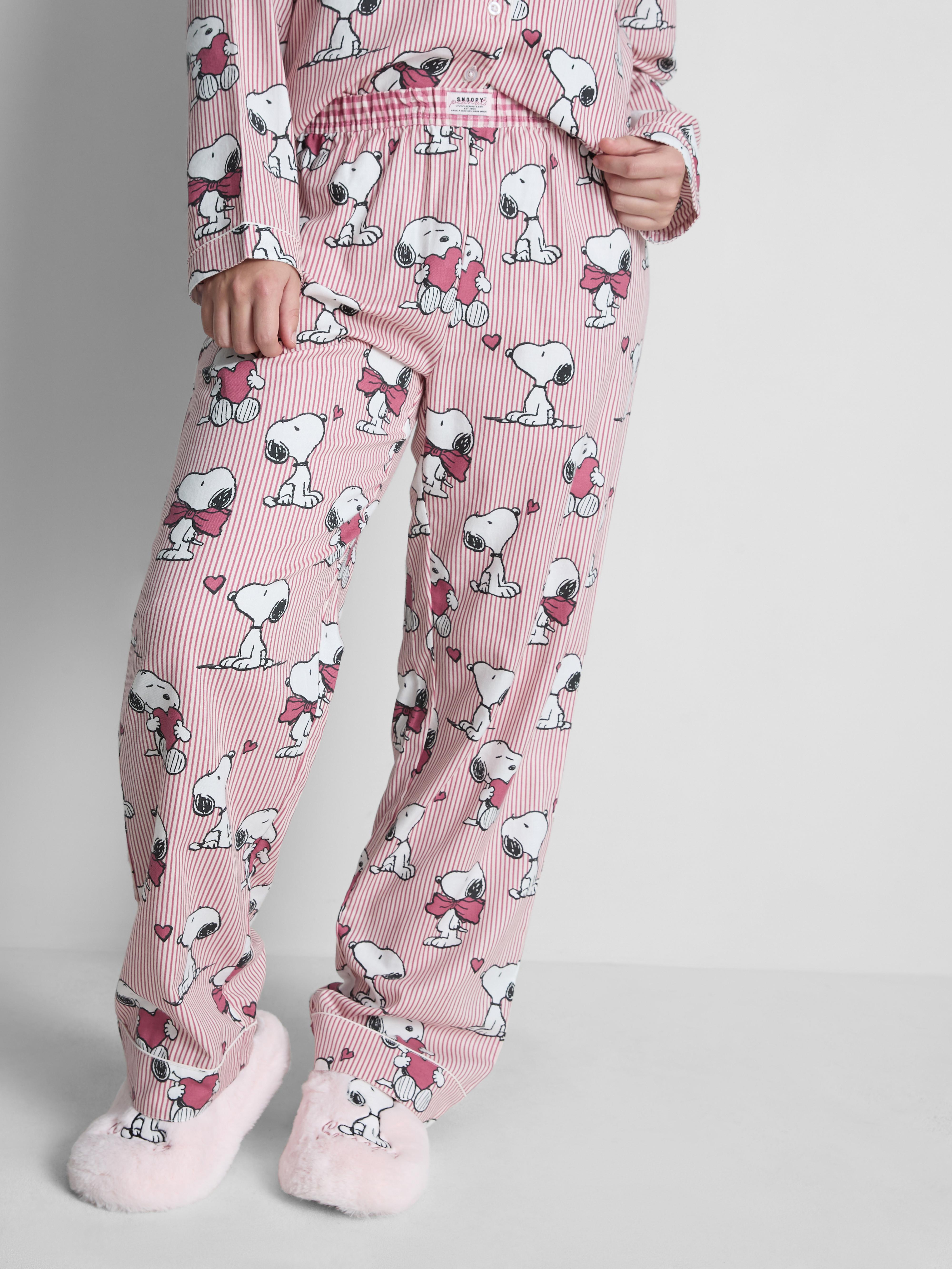 Womens Red Snoopy Cotton Flannel Pyjama Bottoms | Primark