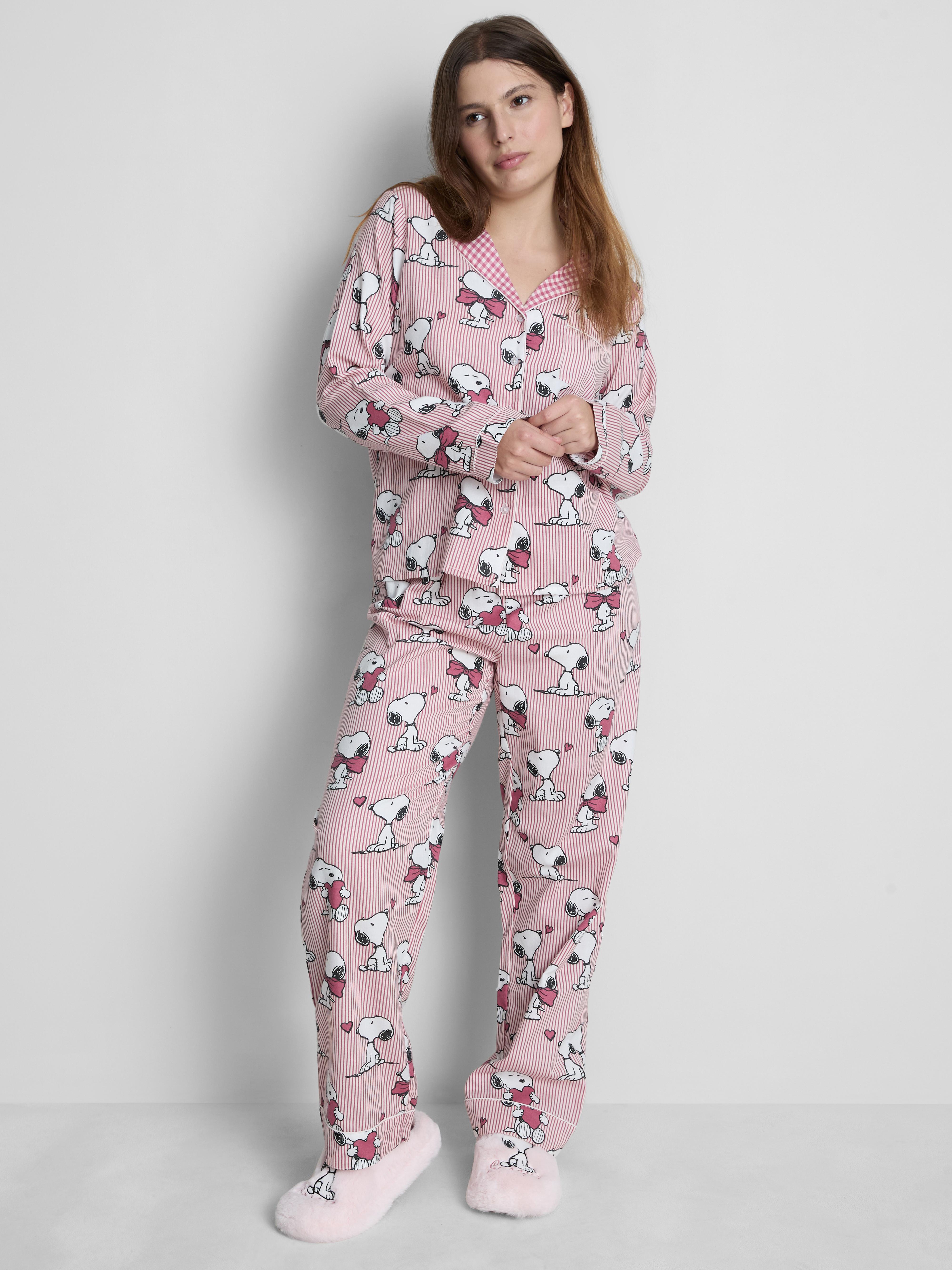 Pyjamashirt van katoenflanel Snoopy - Rood - Dames | Primark