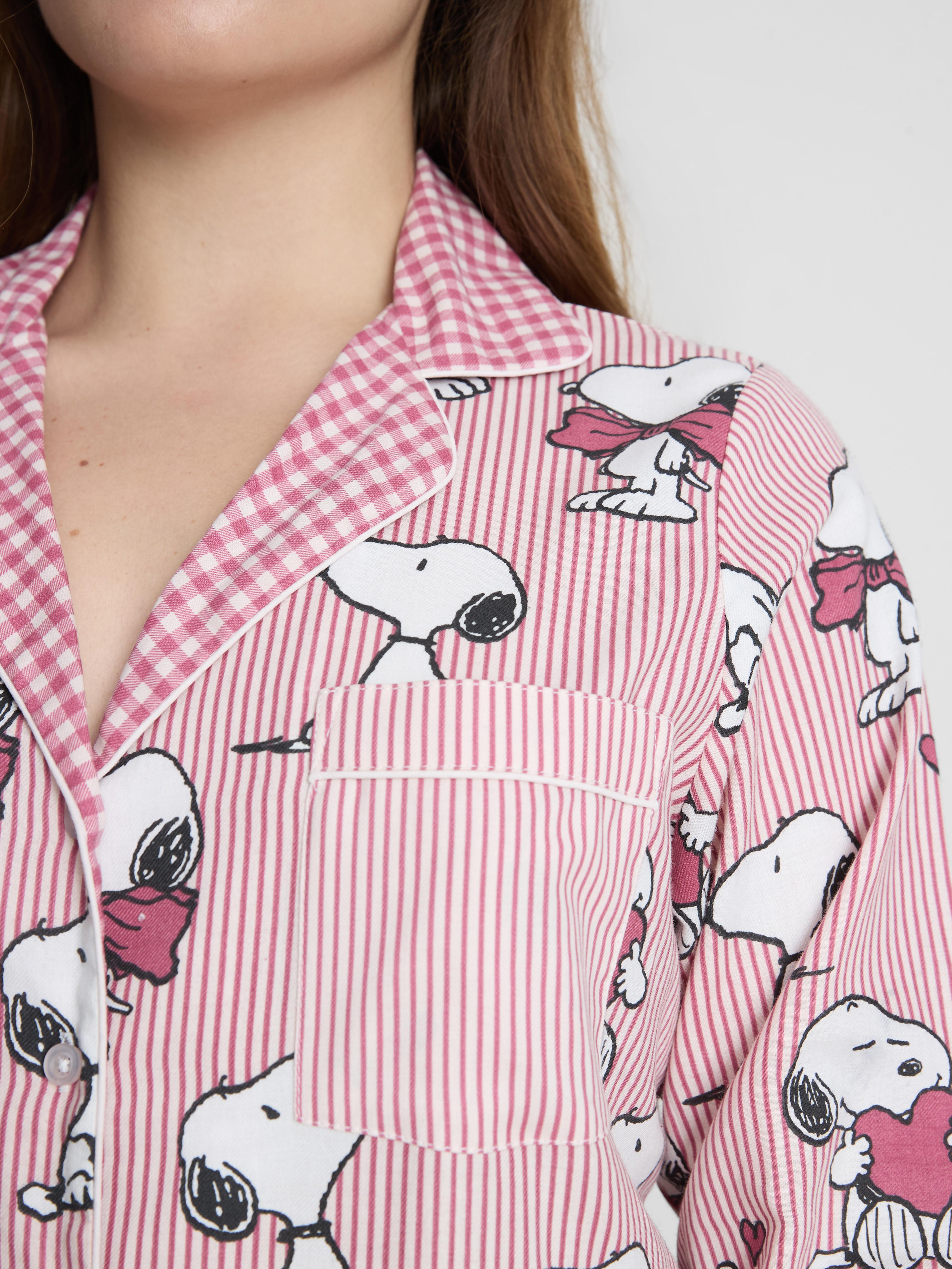 Pyjamashirt van katoenflanel Snoopy - Rood - Dames | Primark