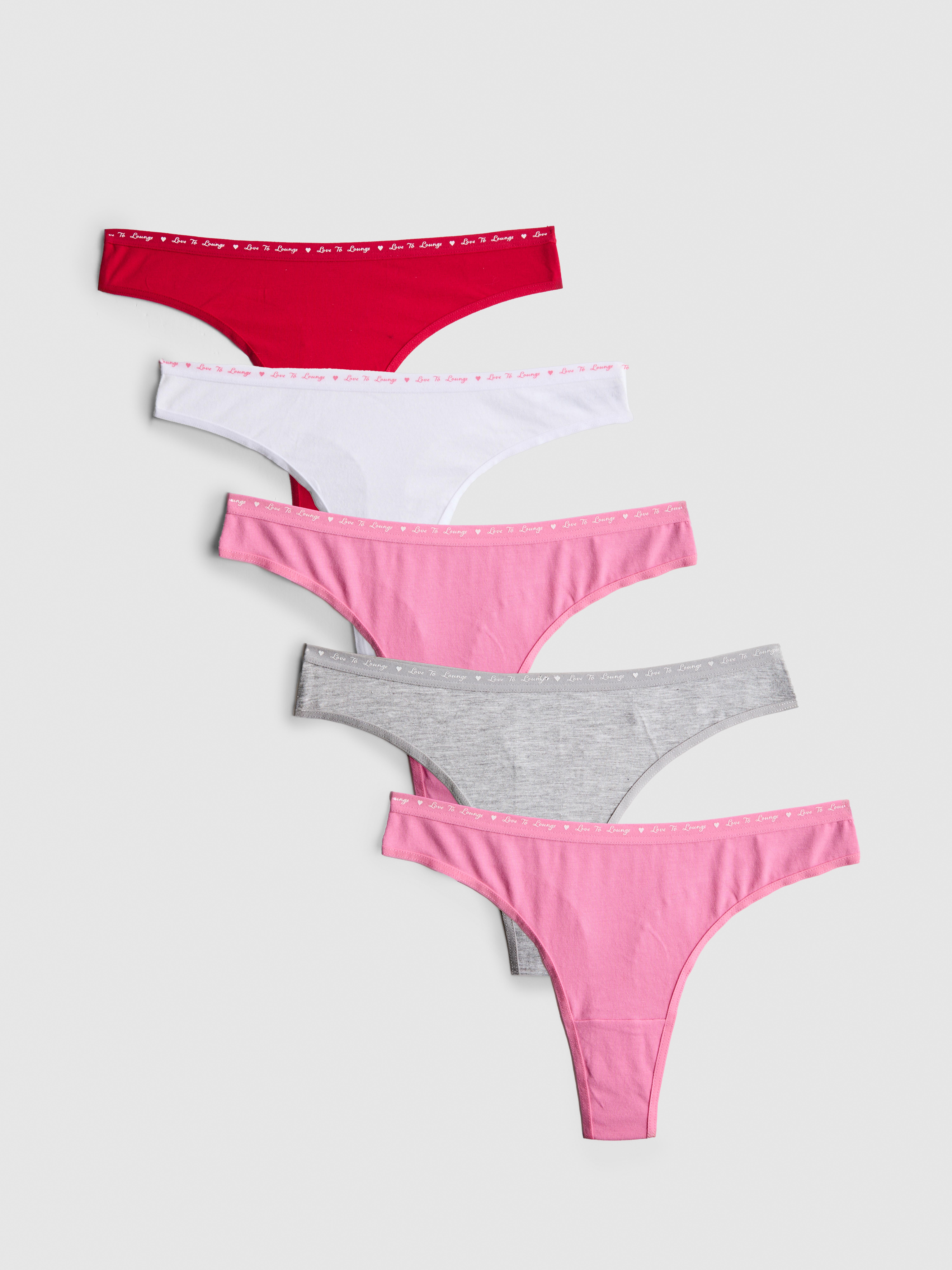 5 perizomi in cotone Love To Lounge - Rosa - Donna | Primark