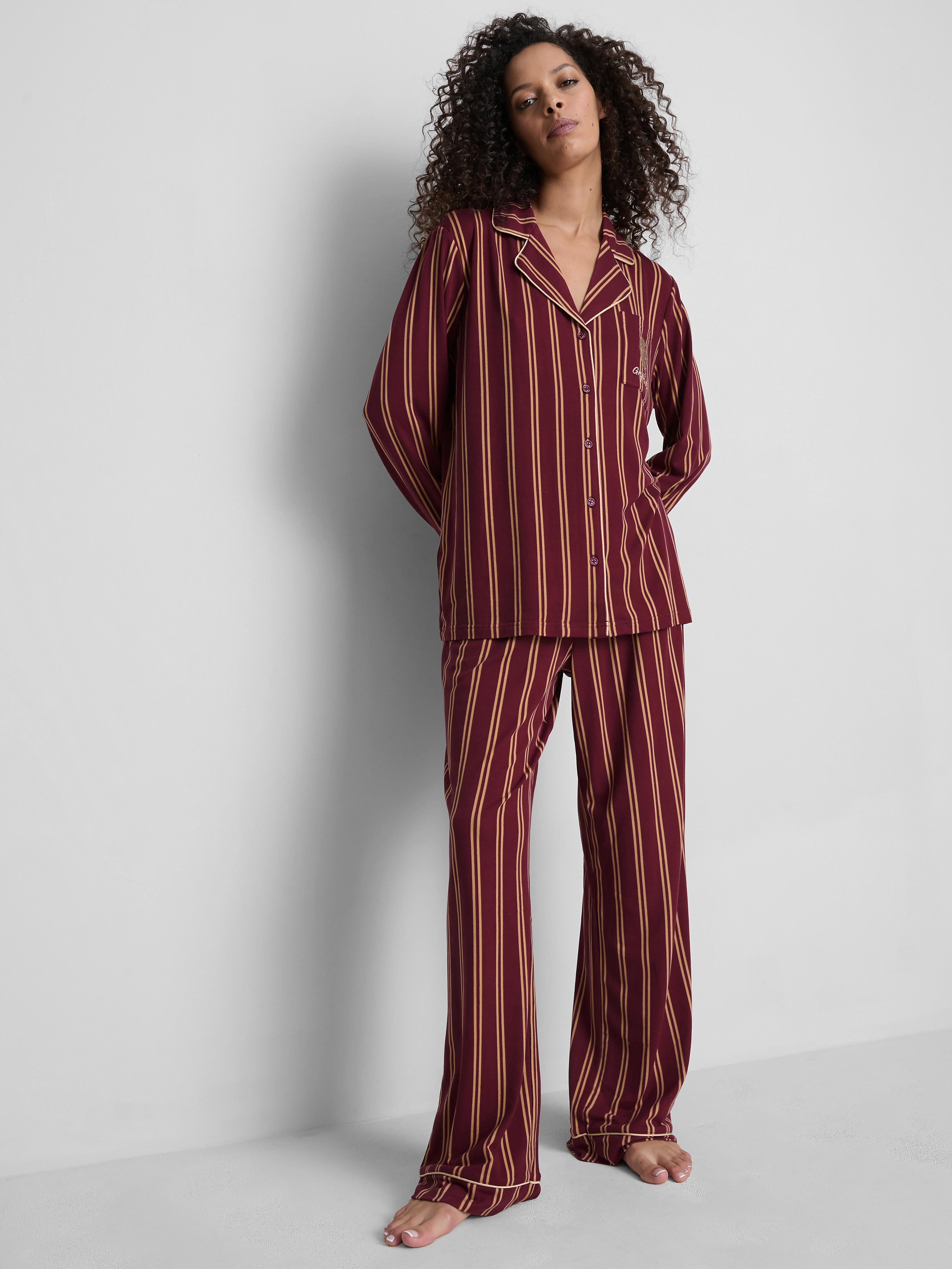 Womens Burgundy Harry Potter ™ Striped House Boyfriend Pyjama Set | Primark