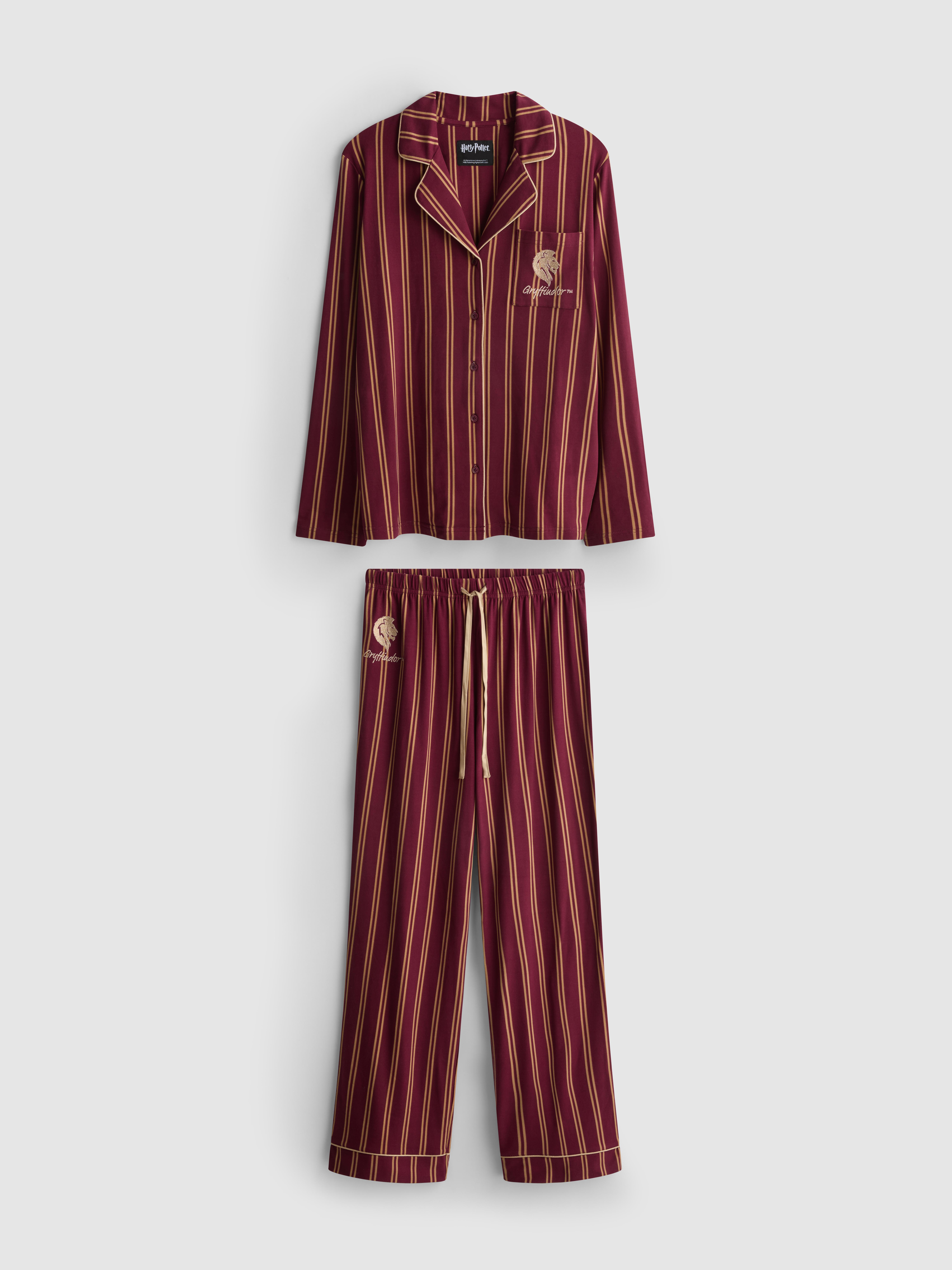 Womens Burgundy Harry Potter ™ Striped House Boyfriend Pyjama Set | Primark