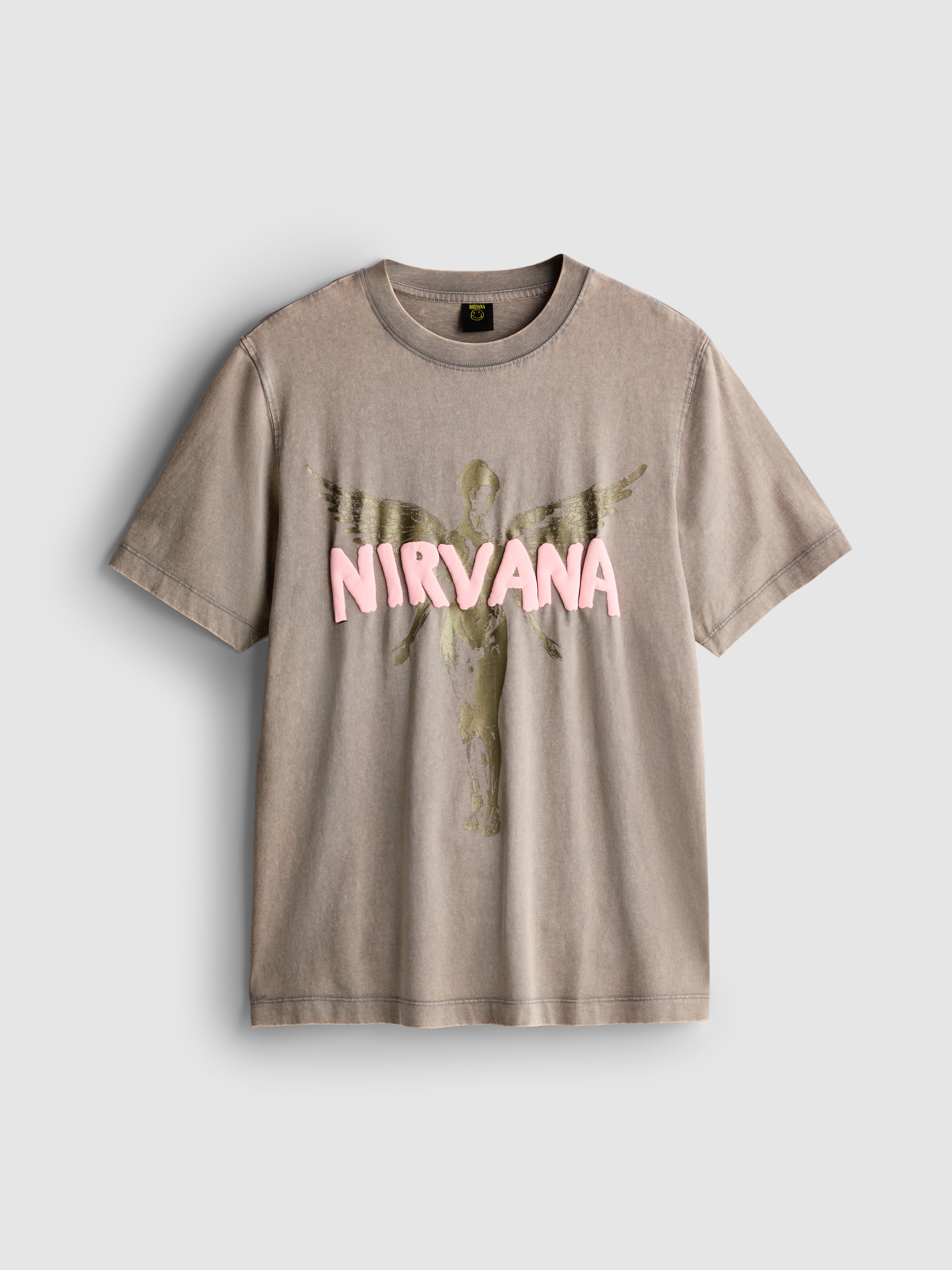 T-Shirt mit „Nirvana“ Folien-Print - Anthrazitfarben - Damen | Primark