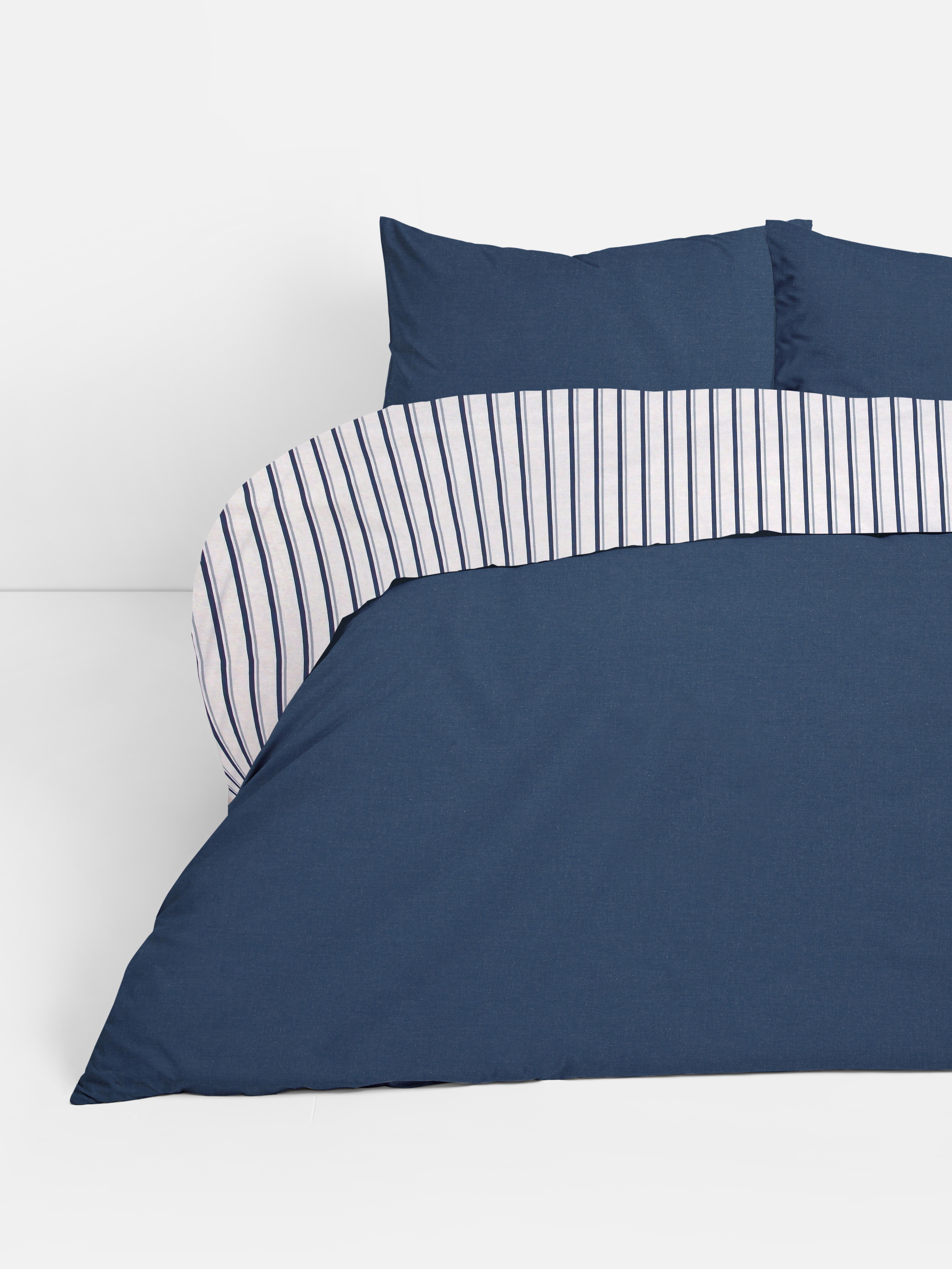 Navy Reversible Double Super King Cover Set | Primark