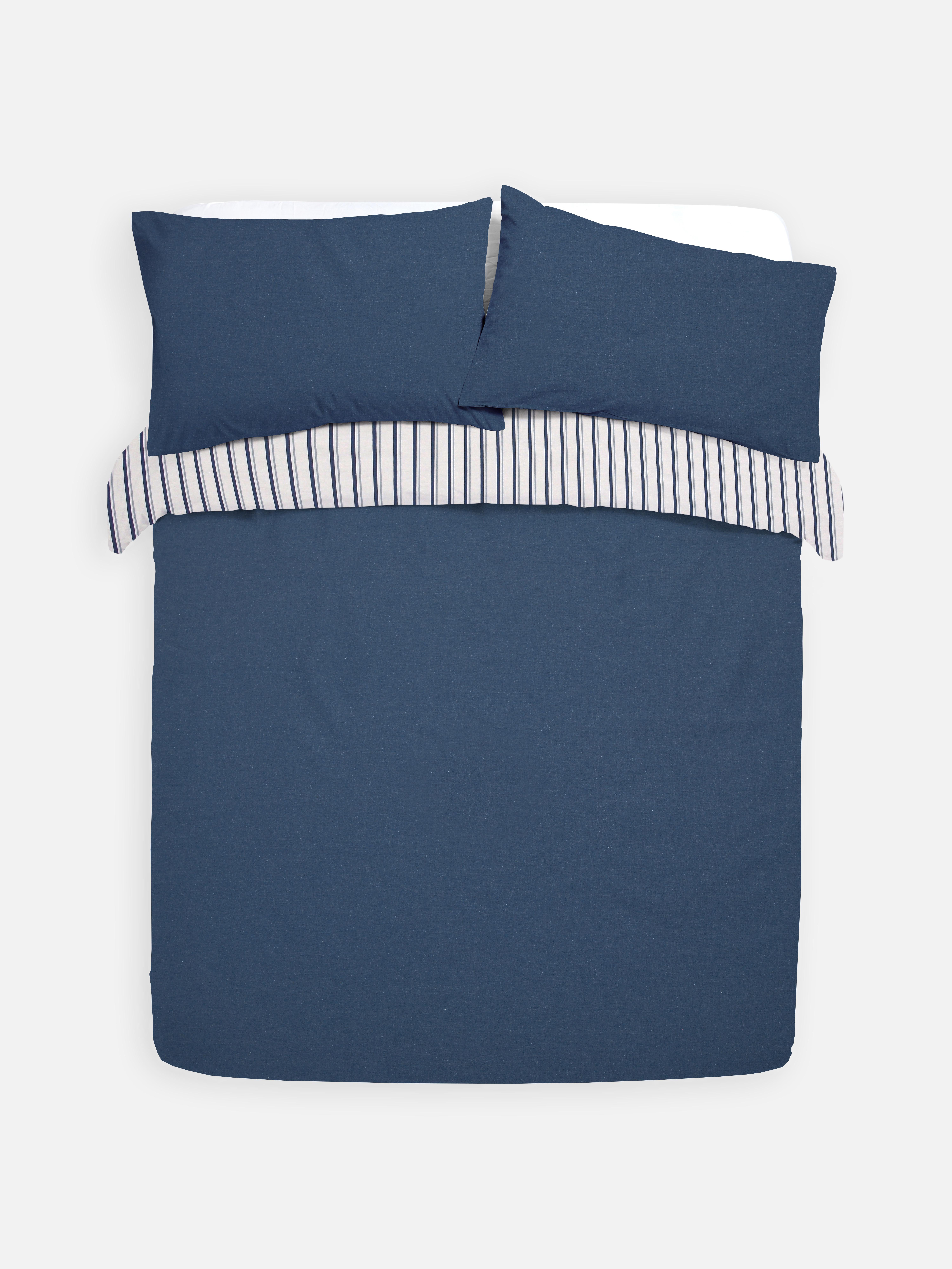 Navy Reversible Double Super King Cover Set | Primark
