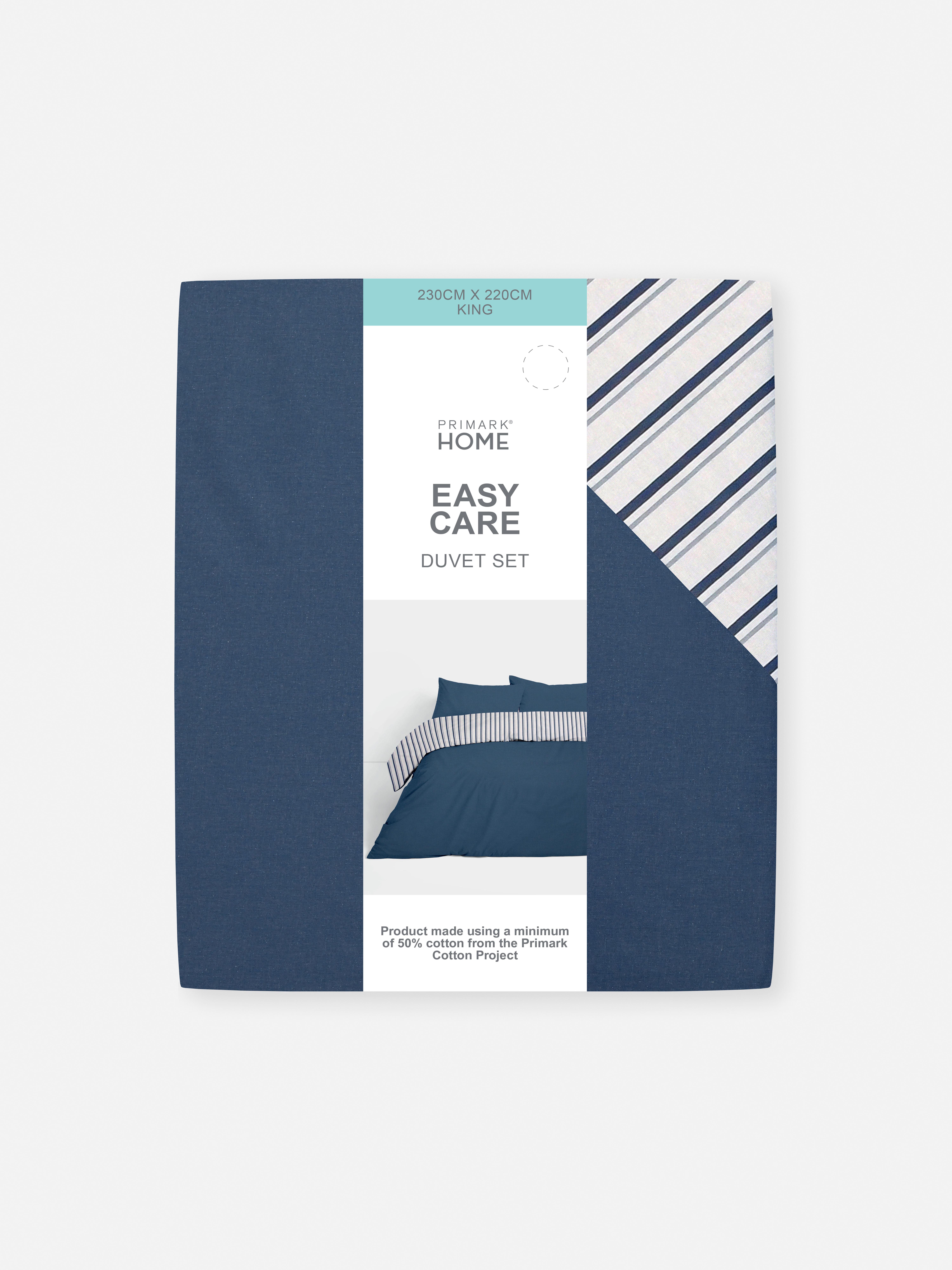 Navy Reversible Double Super King Cover Set | Primark