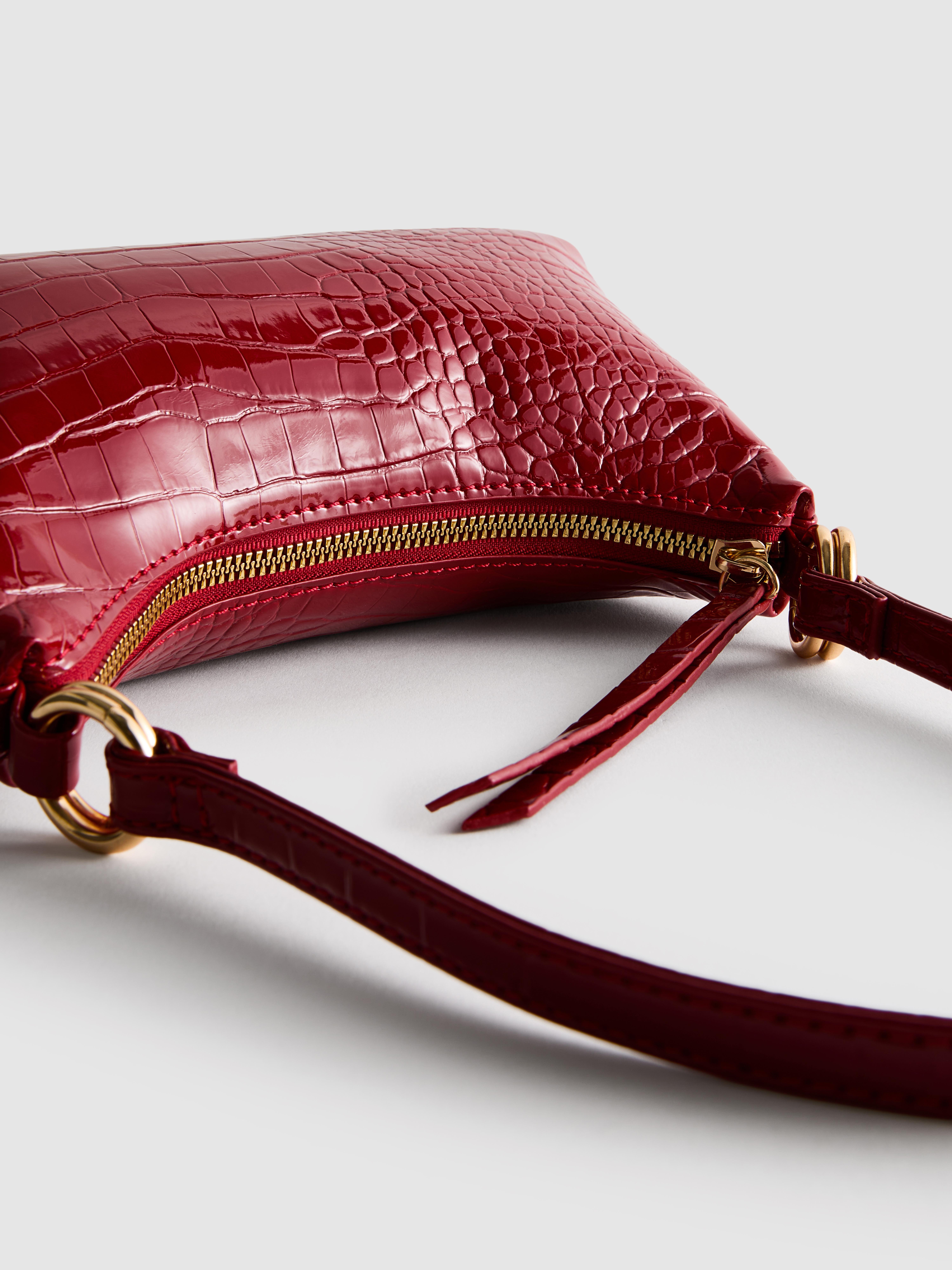 Womens Red Faux Leather Shoulder Bag | Primark
