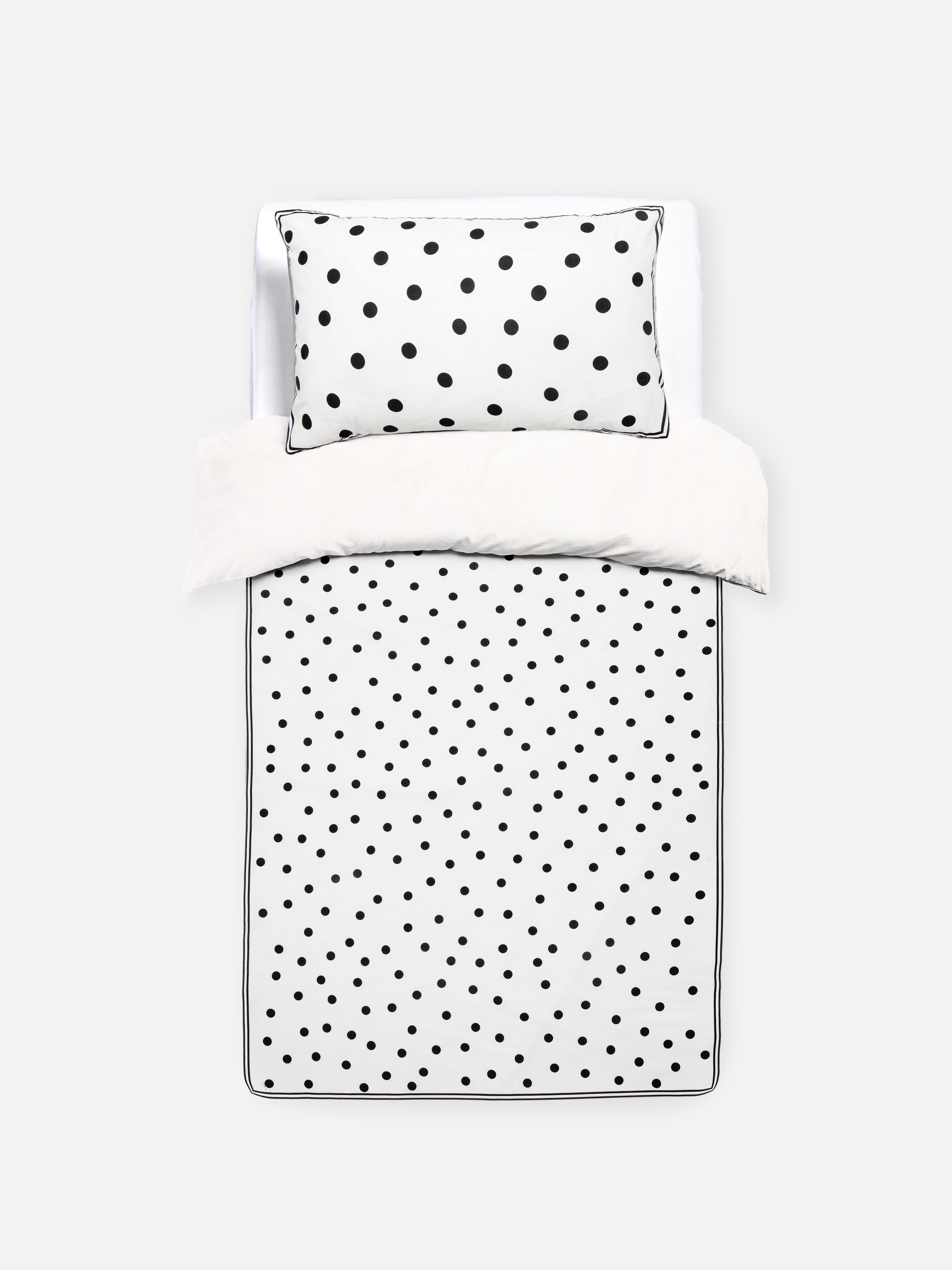 Black Polka Dot Single Duvet Cover Set | Primark