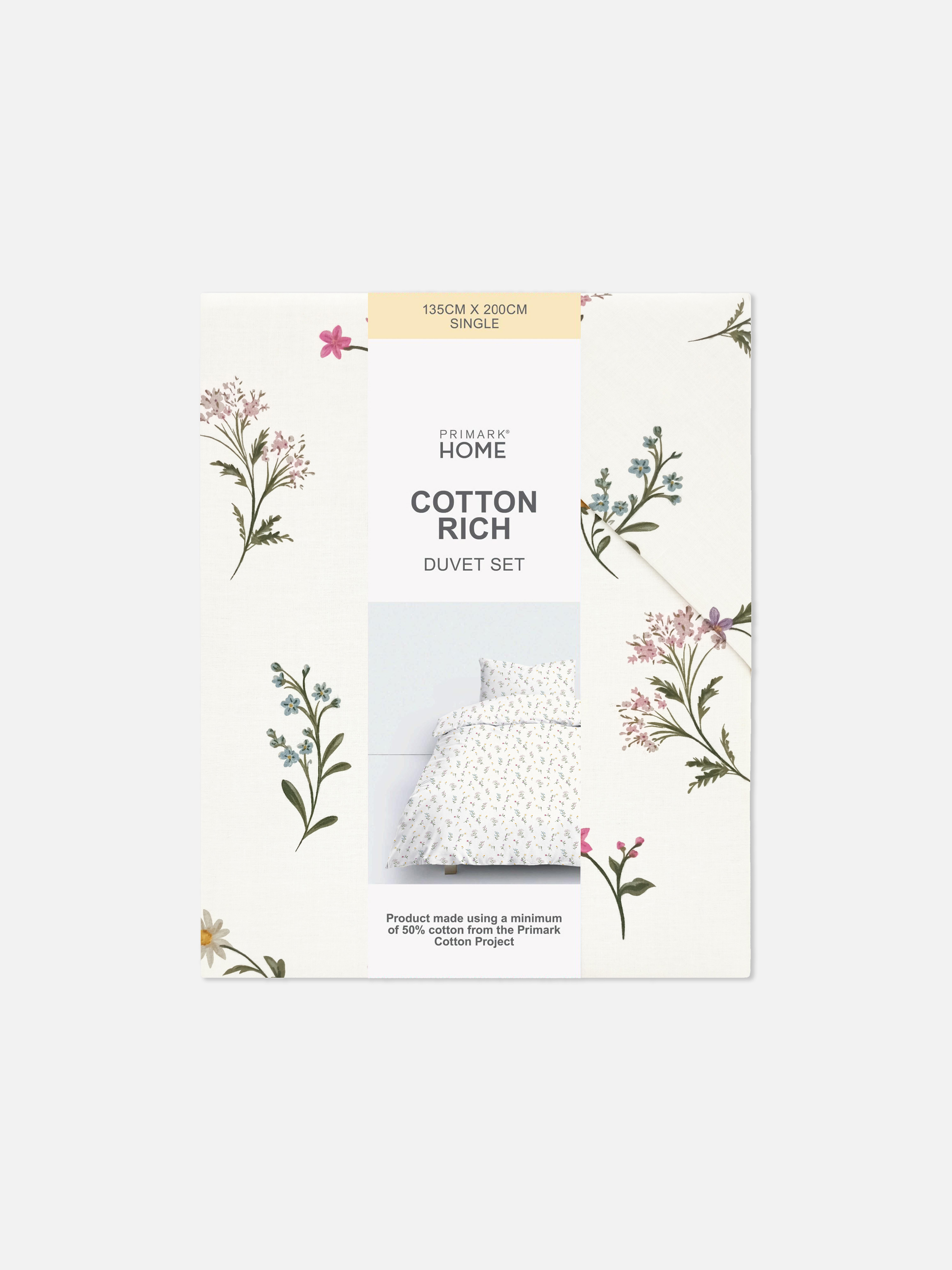 Yellow Wildflower Single Duvet Cover Set | Primark