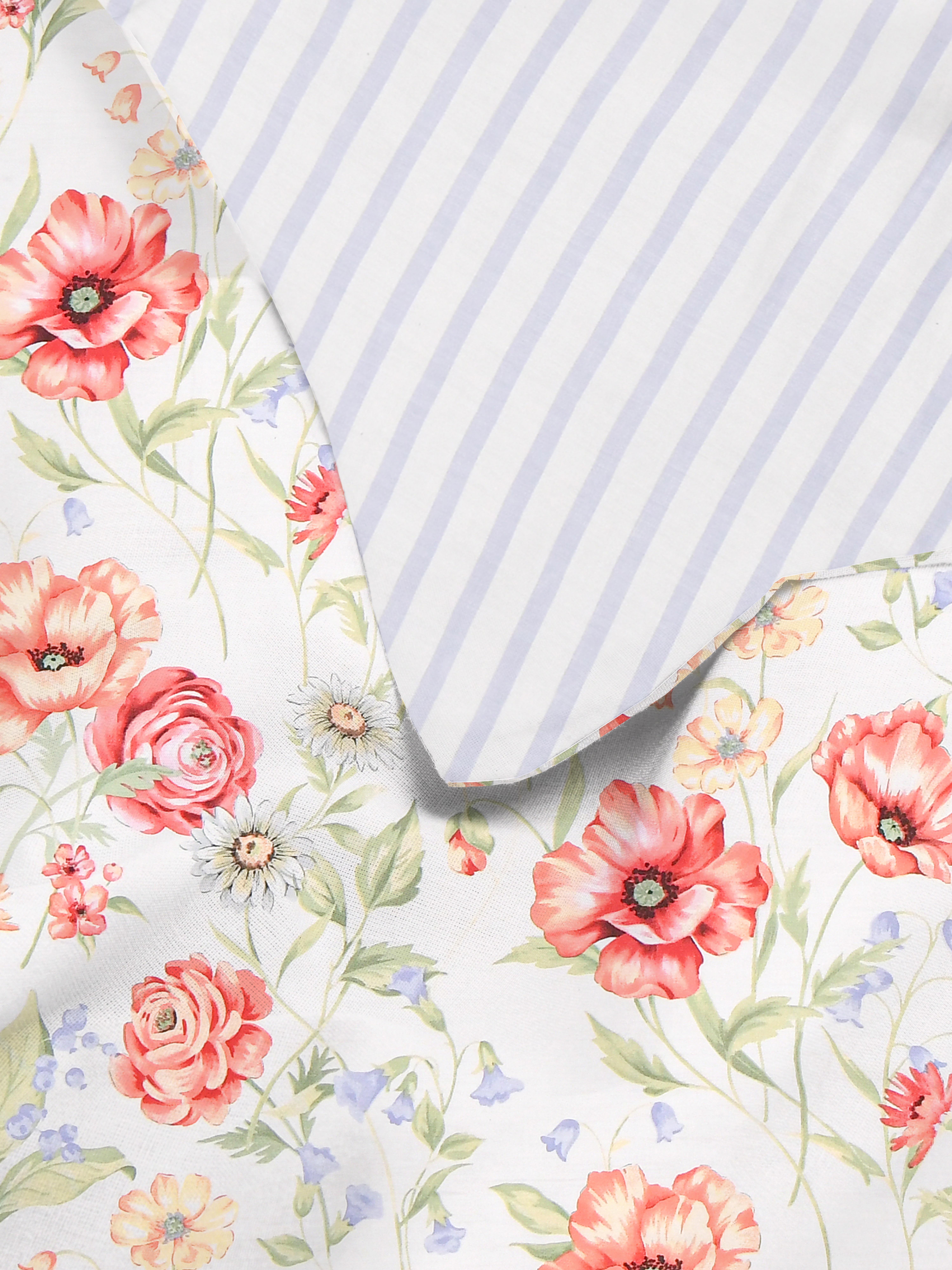 Green Floral Stripe Super King Duvet Cover Set | Primark