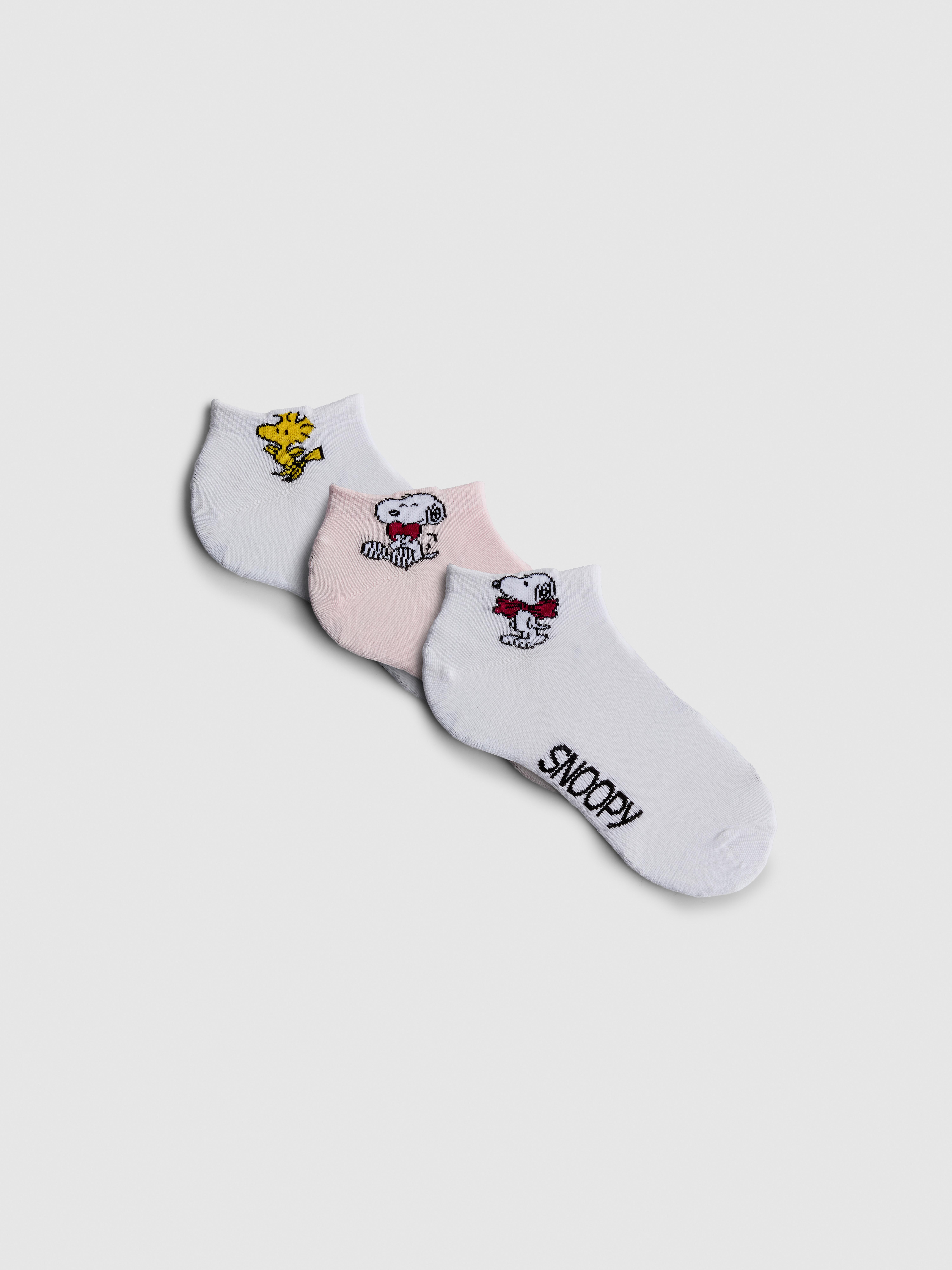 Womens Light Pink 3pk Peanuts Snoopy Trainer Socks | Primark