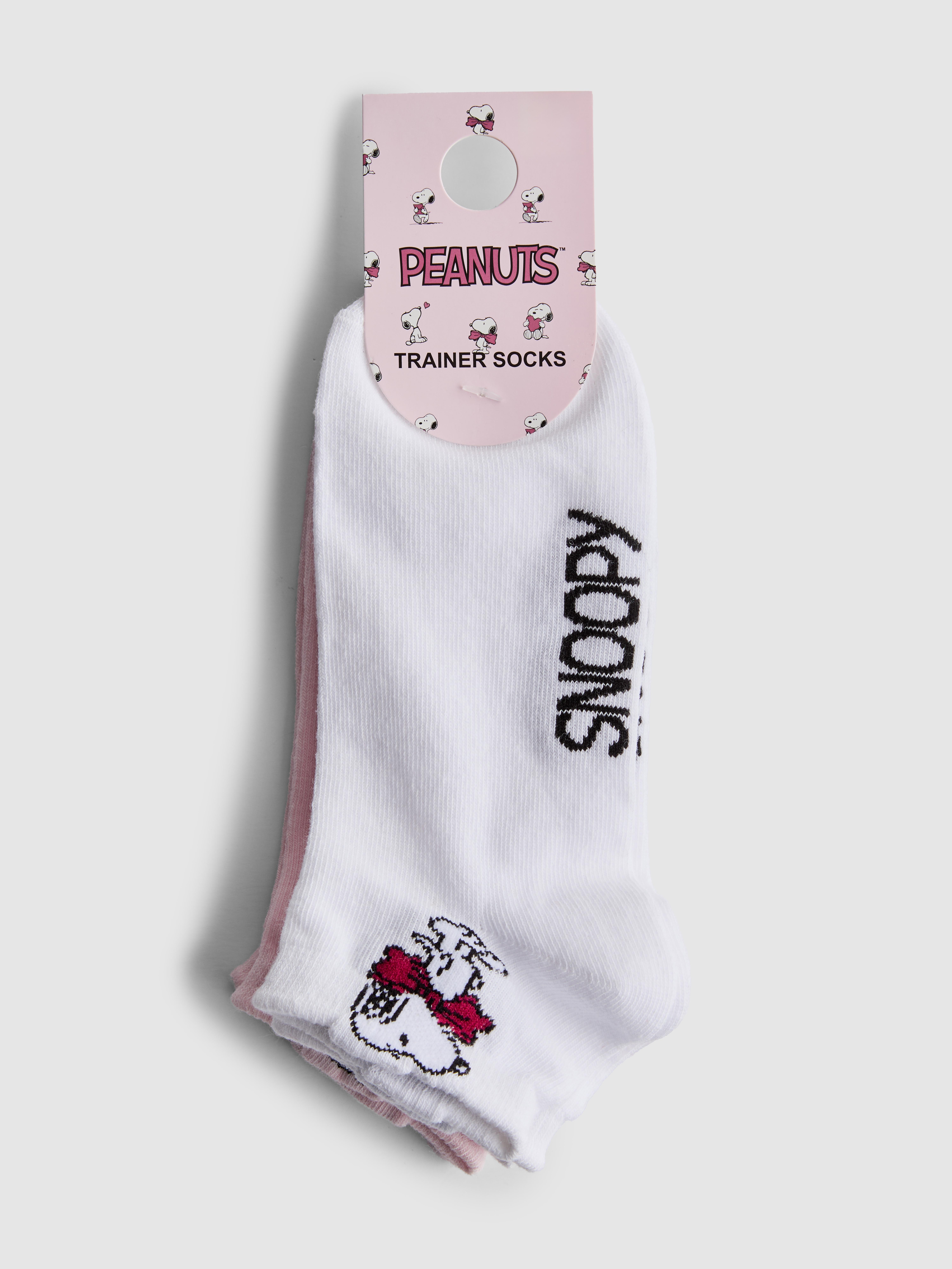 Womens Light Pink 3pk Peanuts Snoopy Trainer Socks | Primark