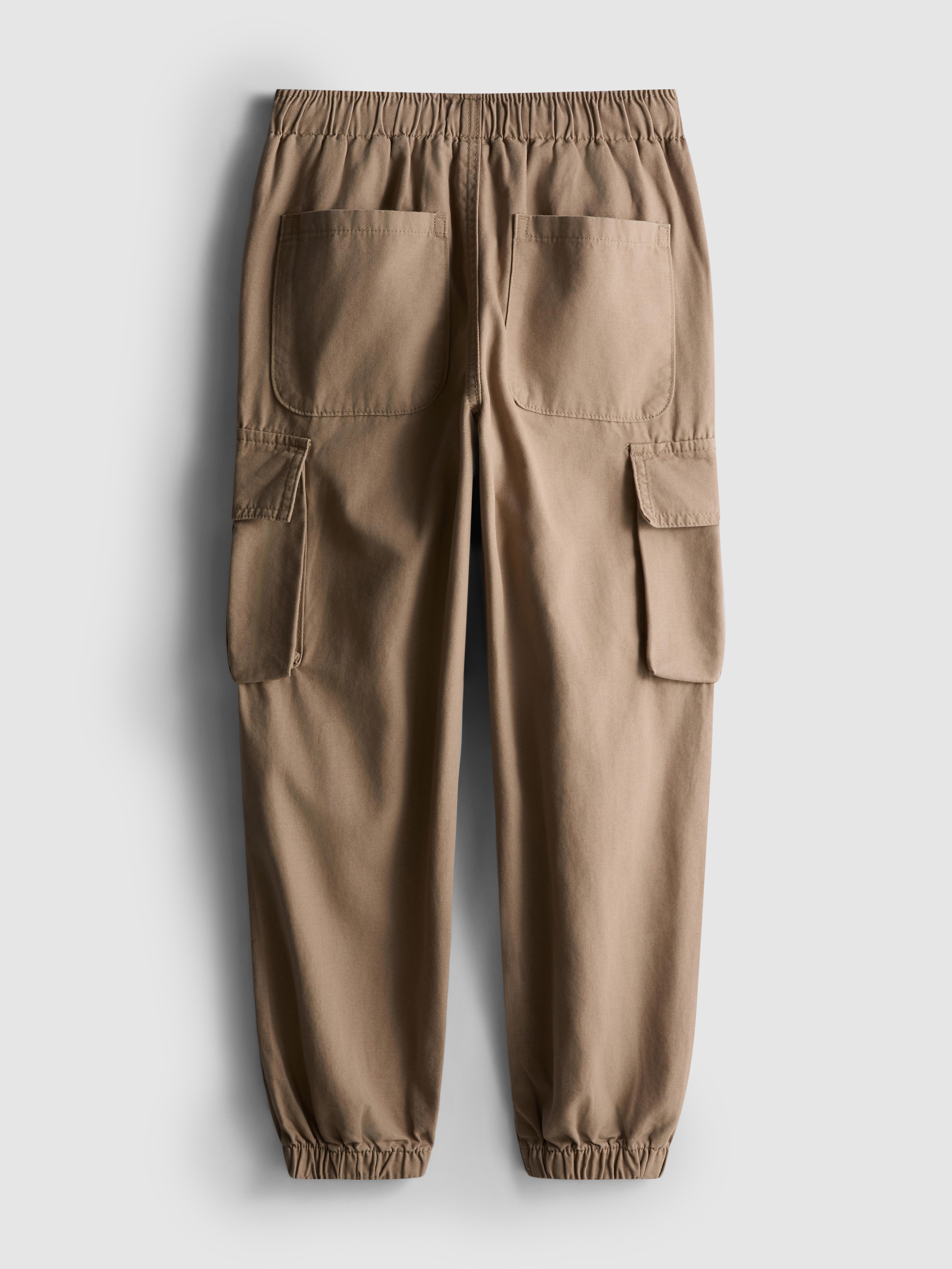 Boys Tan 7-15yrs | Canvas Cuffed Cargo Trousers | Primark