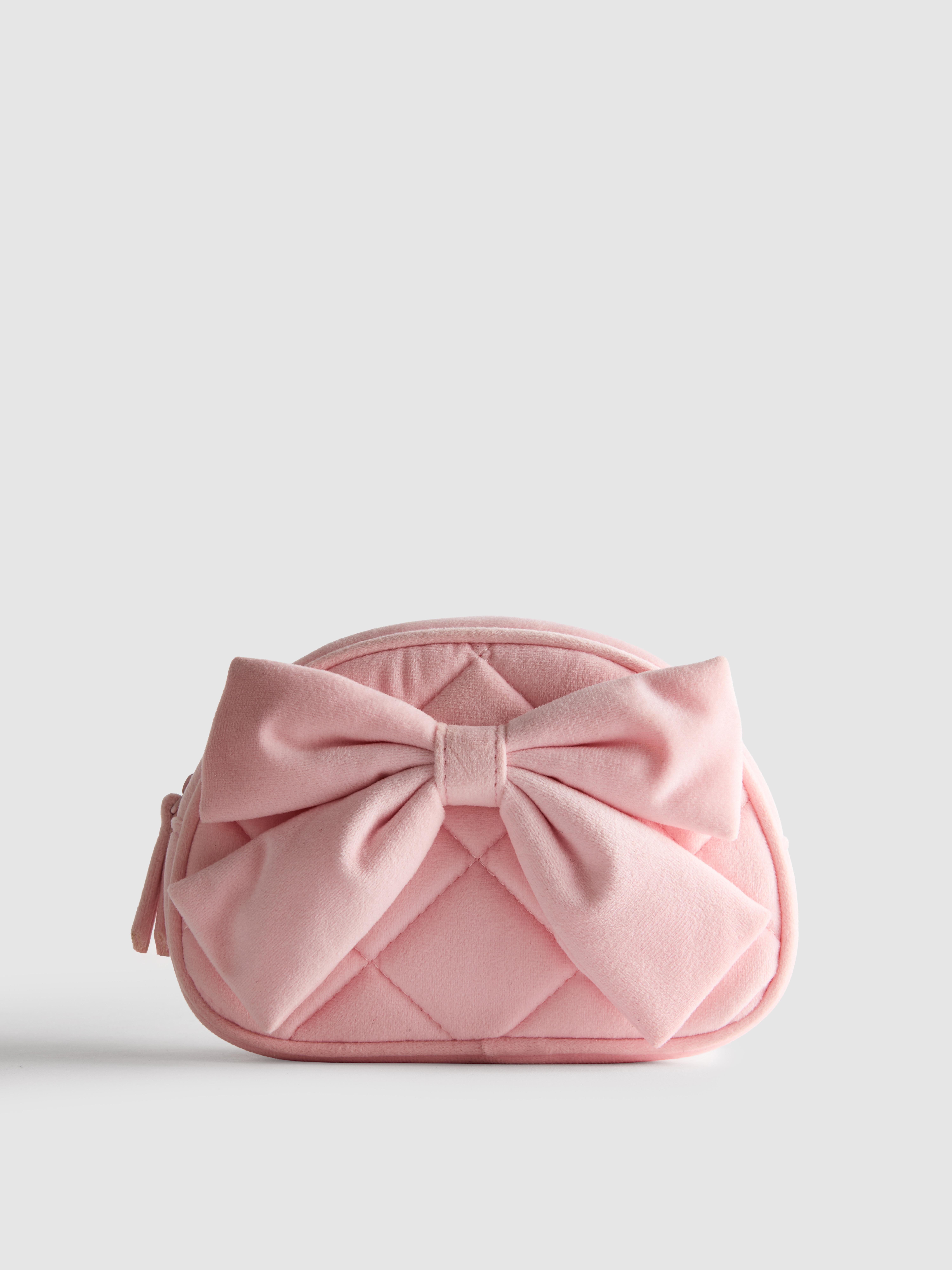 Pink Velvet Bow Mini Makeup Bag | Primark