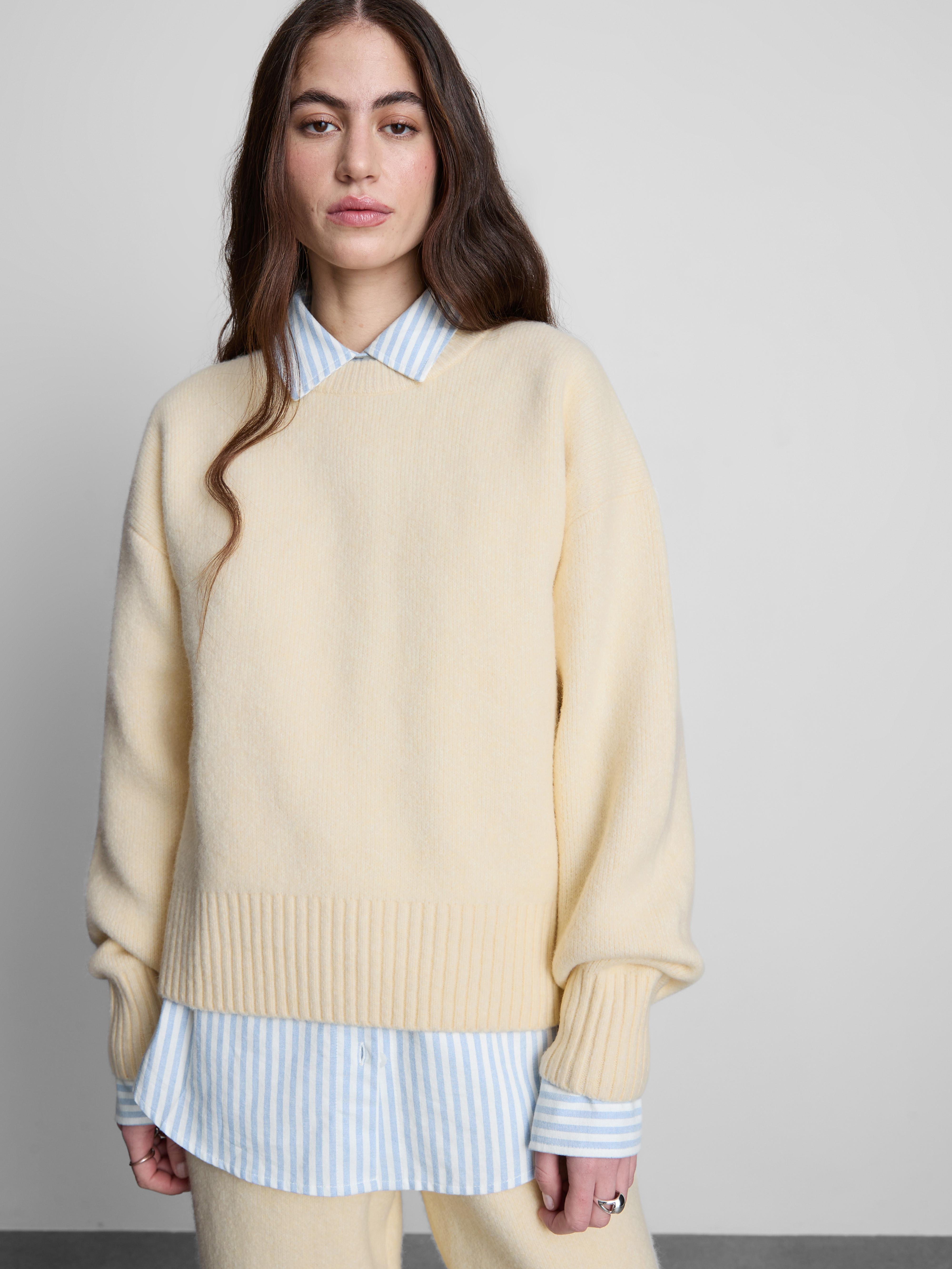 Felpa girocollo lavorata a maglia - Giallo chiaro - Donna | Primark