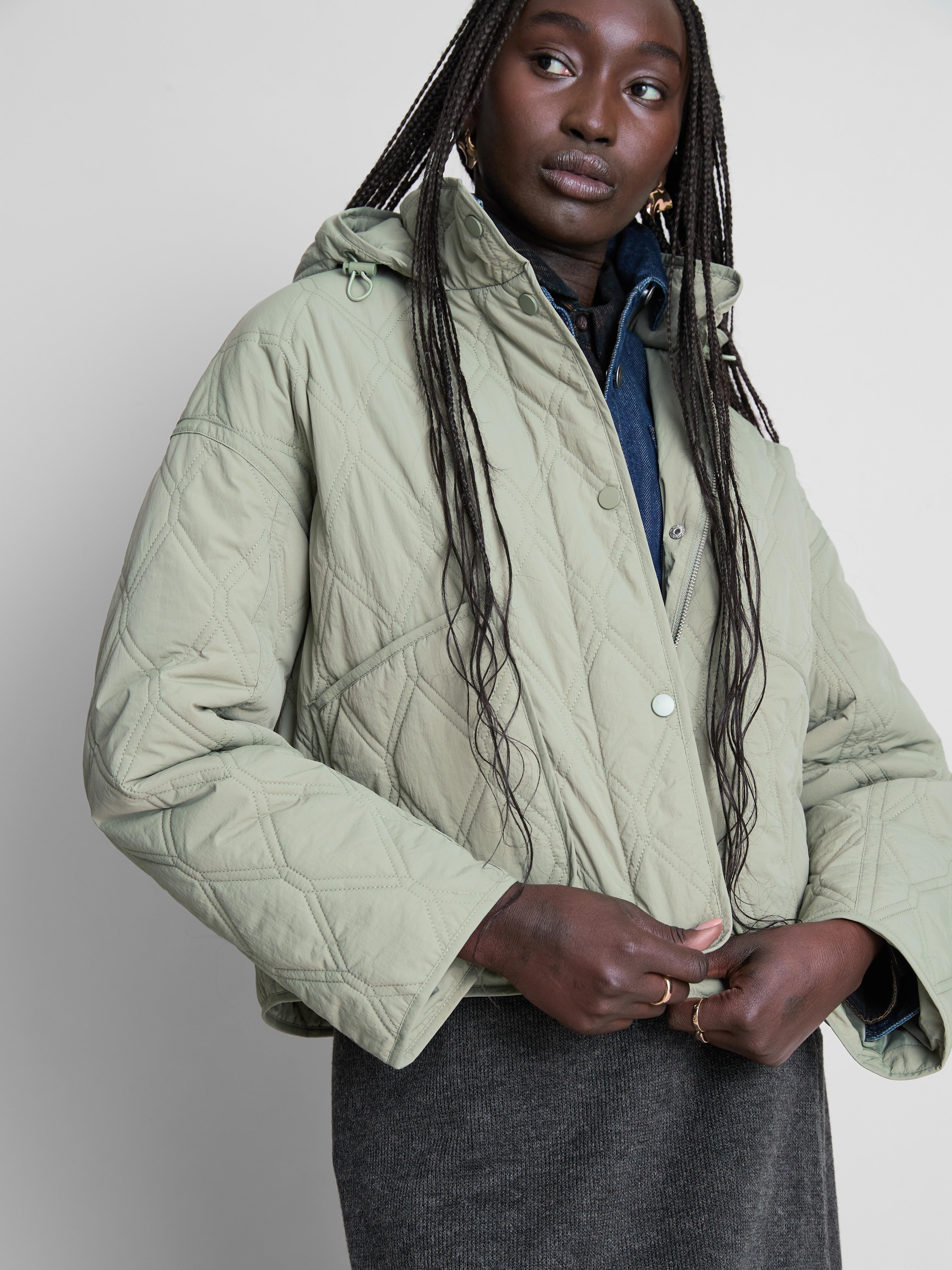 Women's Green Quilted Hooded Jacket | Penneys