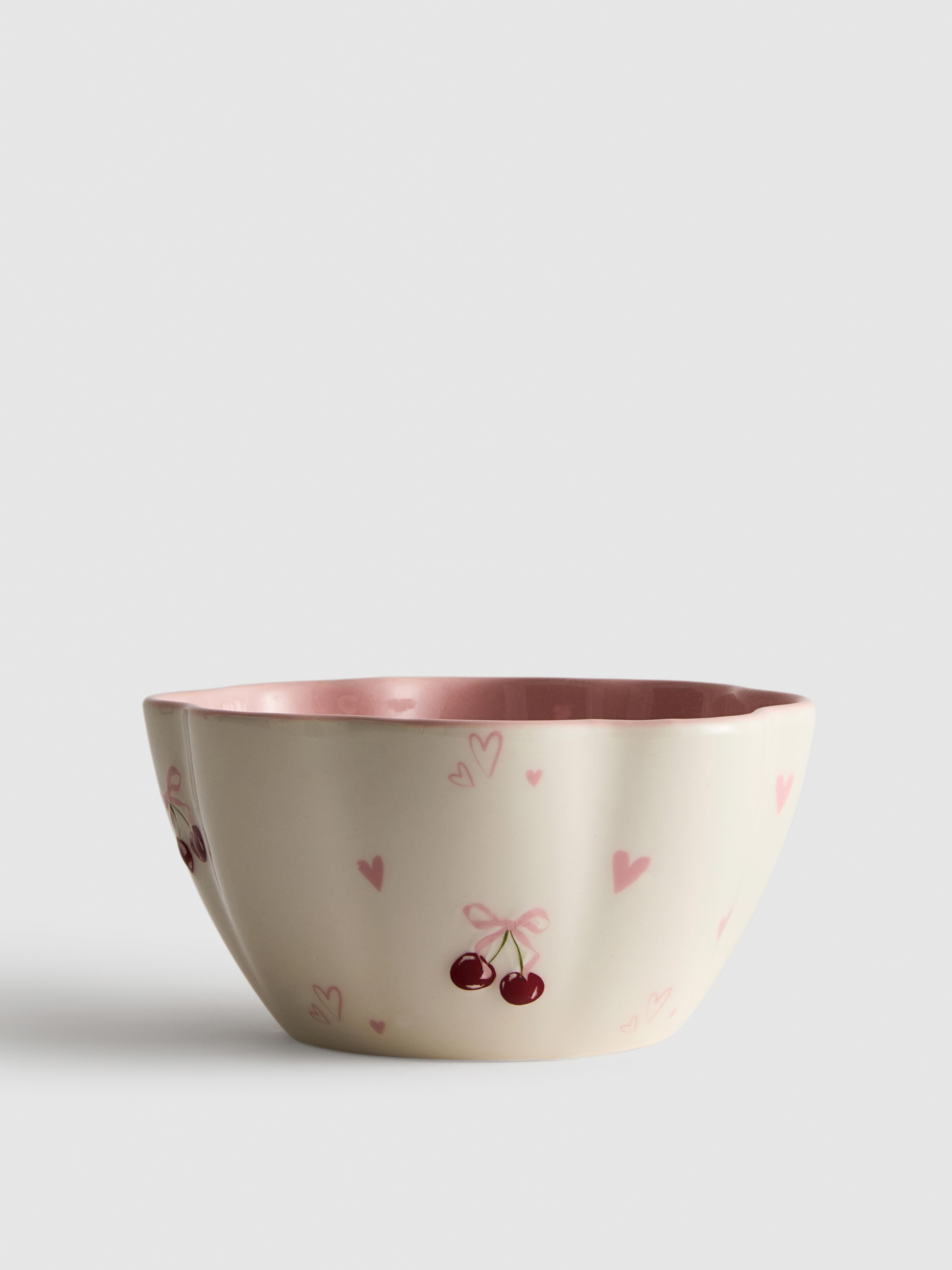 White Heart And Cherry Bowl | Primark