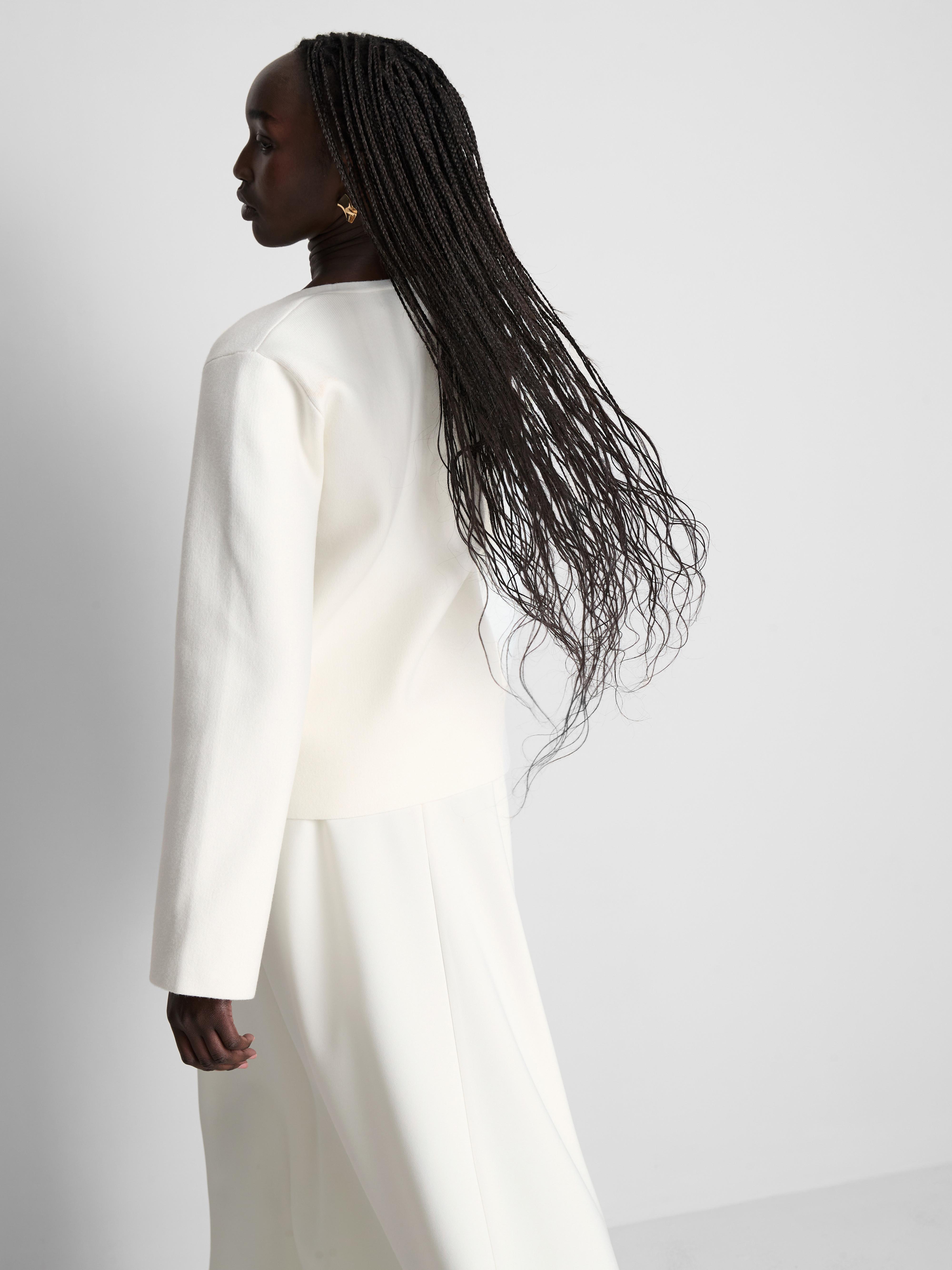 Women's Ivory Double Breasted V-Neck Cardigan | Penneys