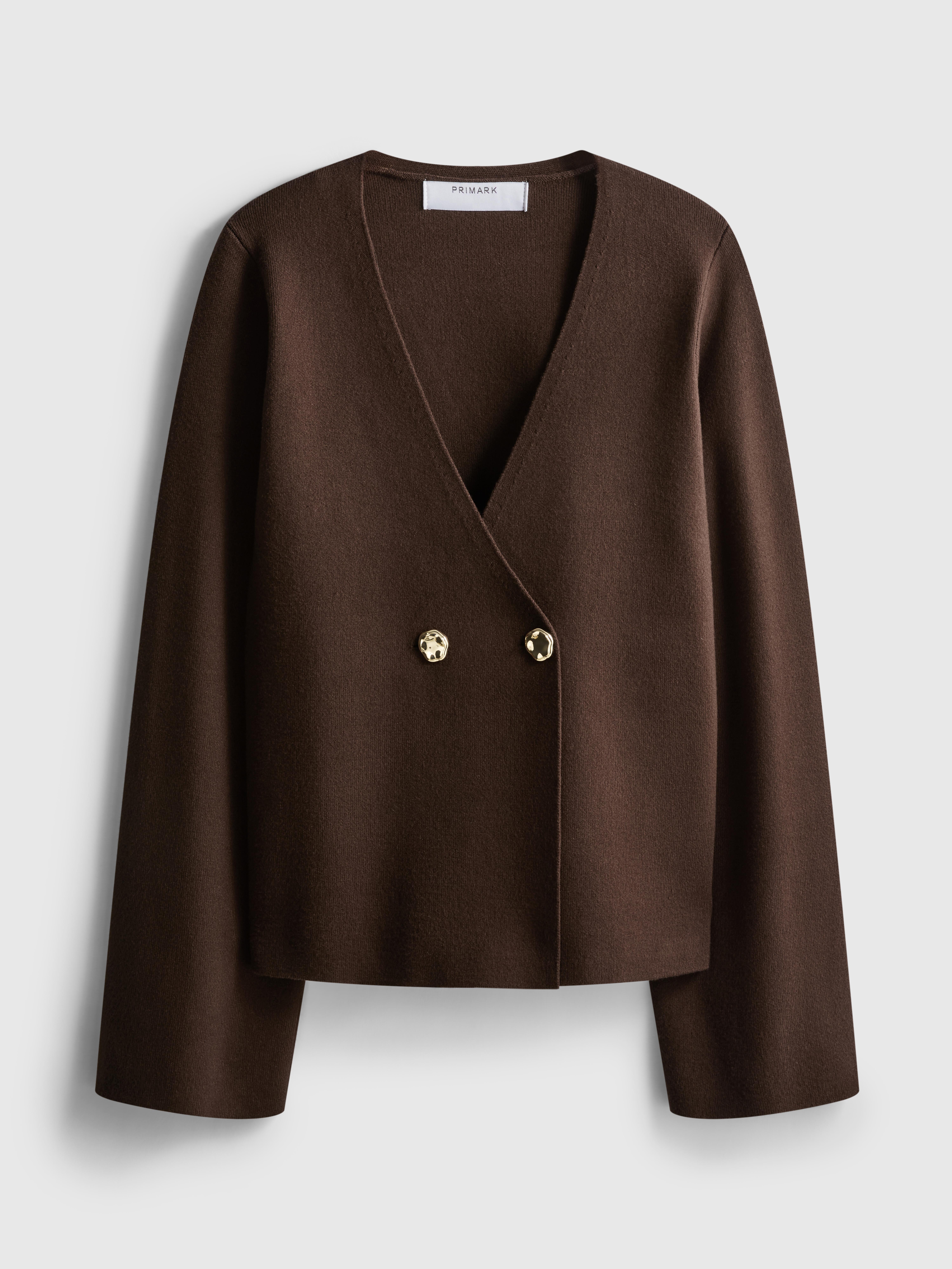 Women's Chocolate Double Breasted V-Neck Cardigan | Penneys