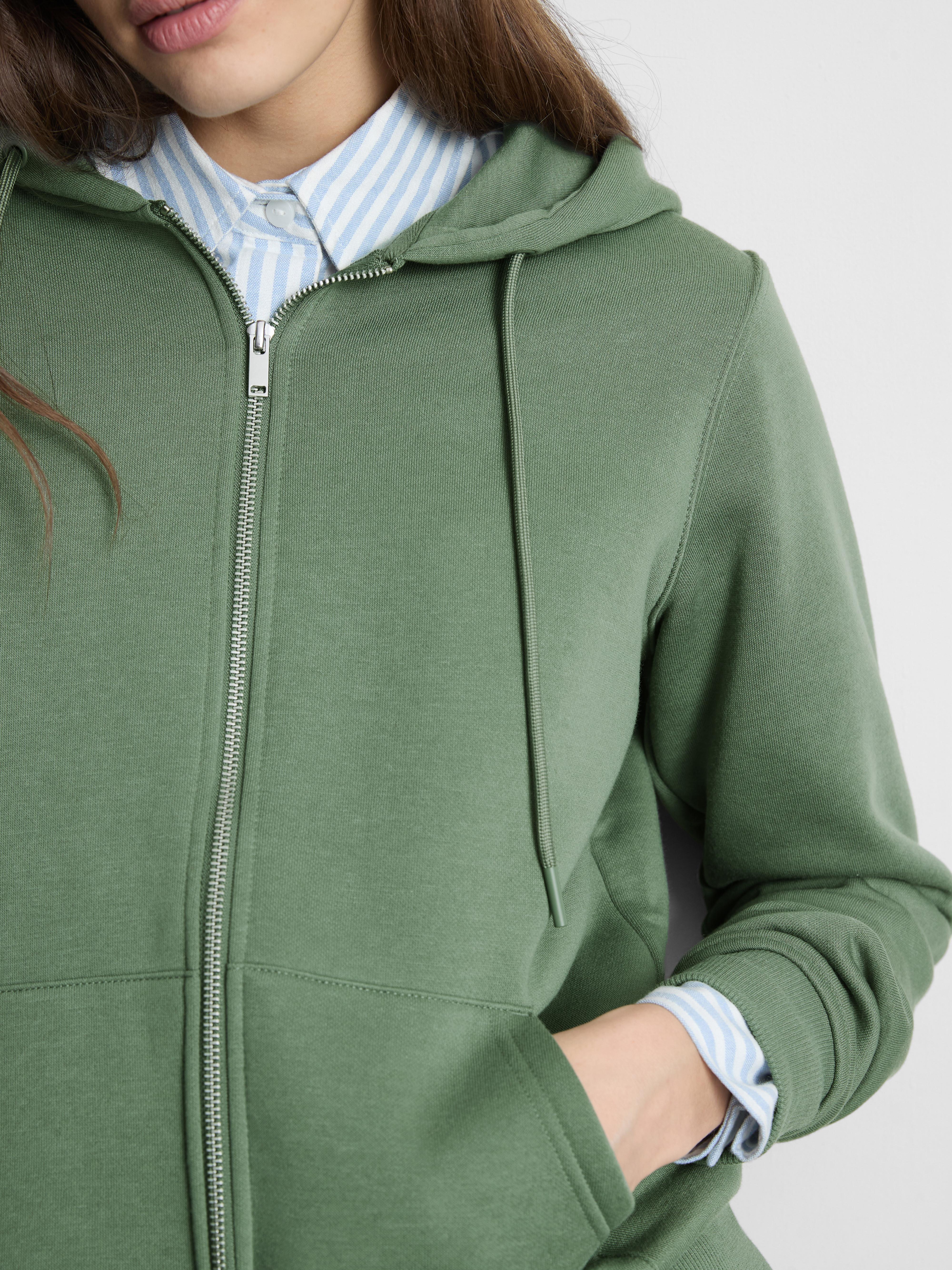 Sudadera básica con capucha y cremallera - Color caqui - Mujer | Primark