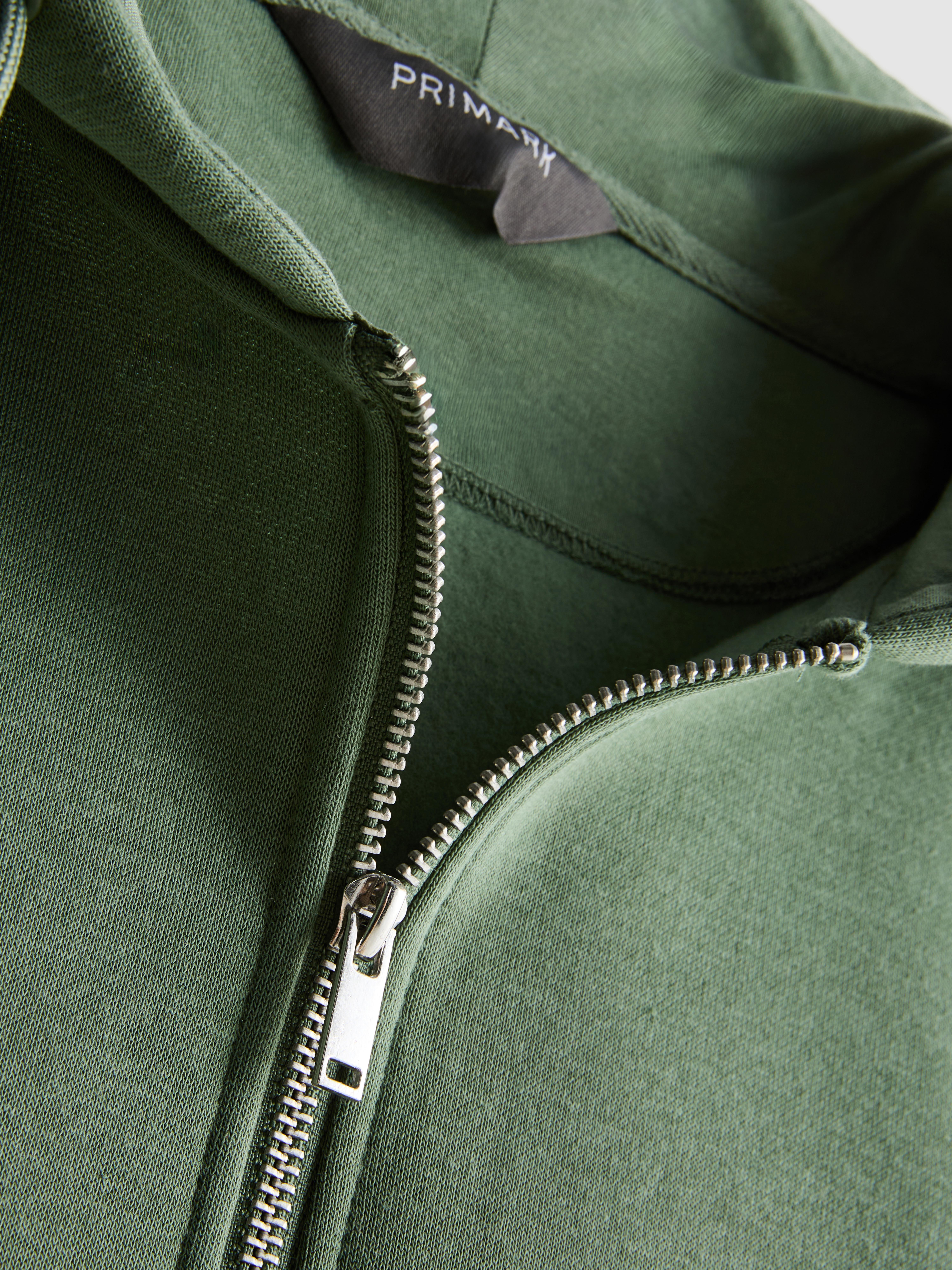 Sudadera básica con capucha y cremallera - Color caqui - Mujer | Primark