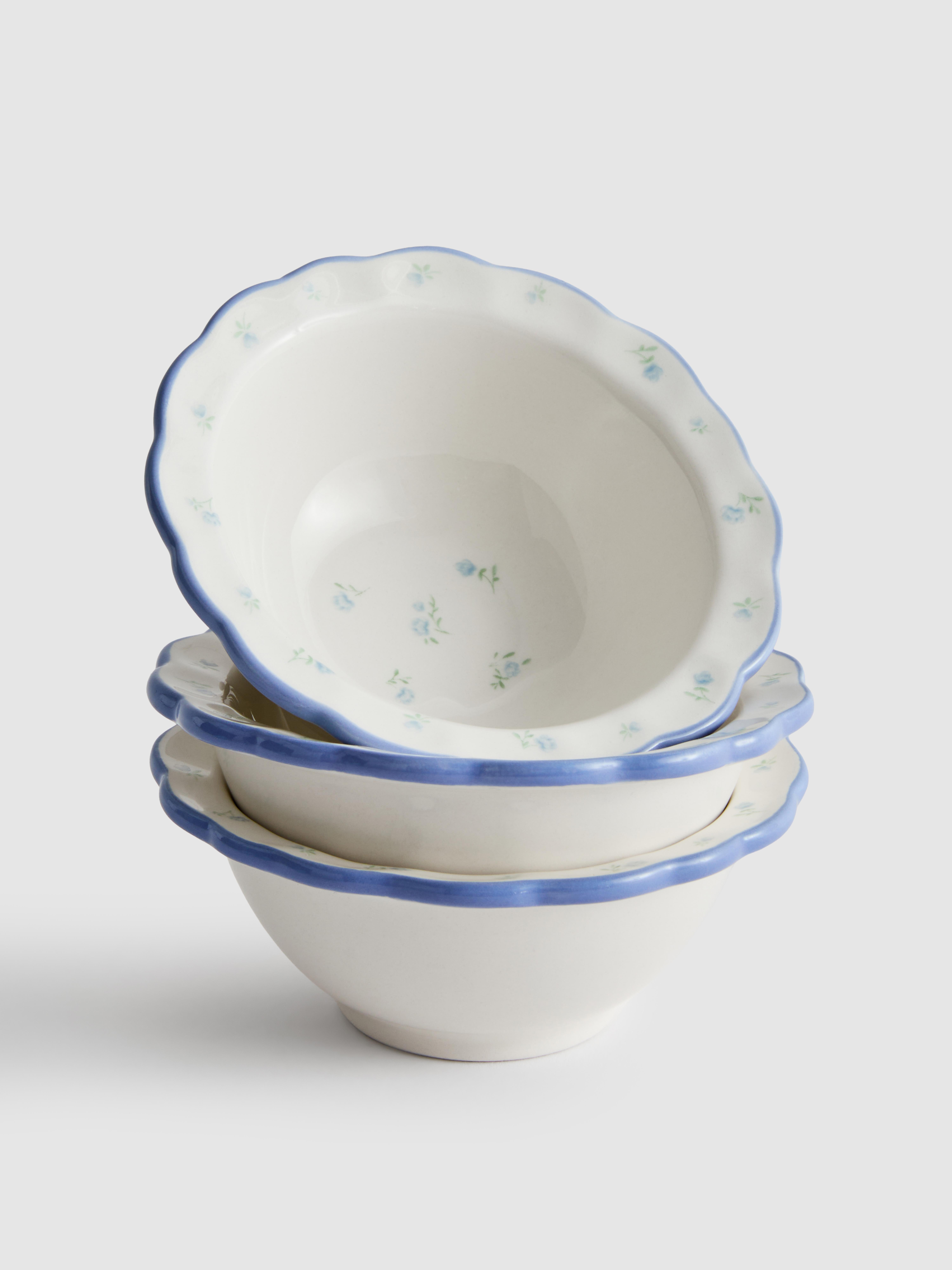 Pack 3 tigelas pequenas floral miudinho - Branco | Primark