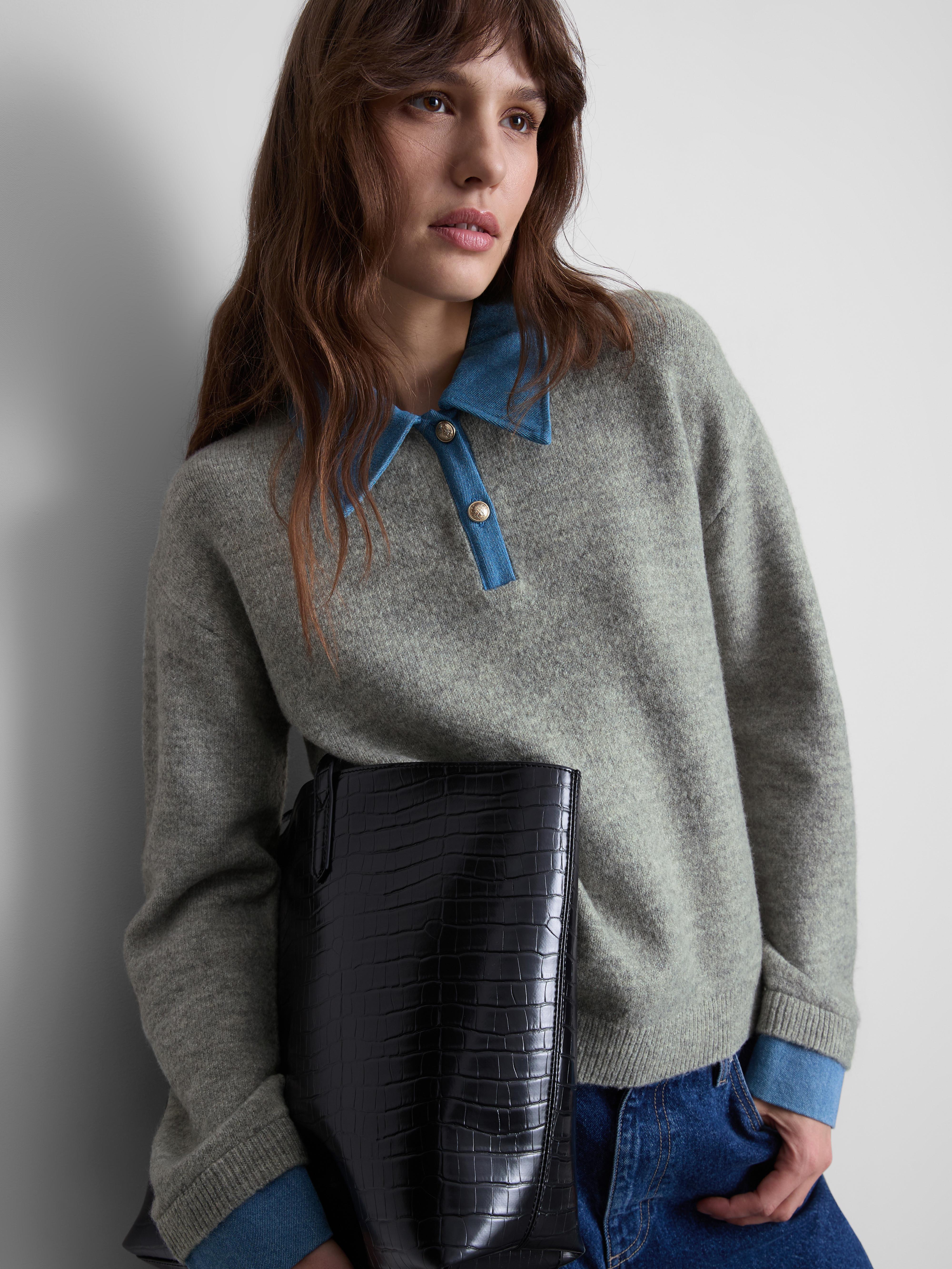 Pull à col en jean - Gris - Femme | Primark