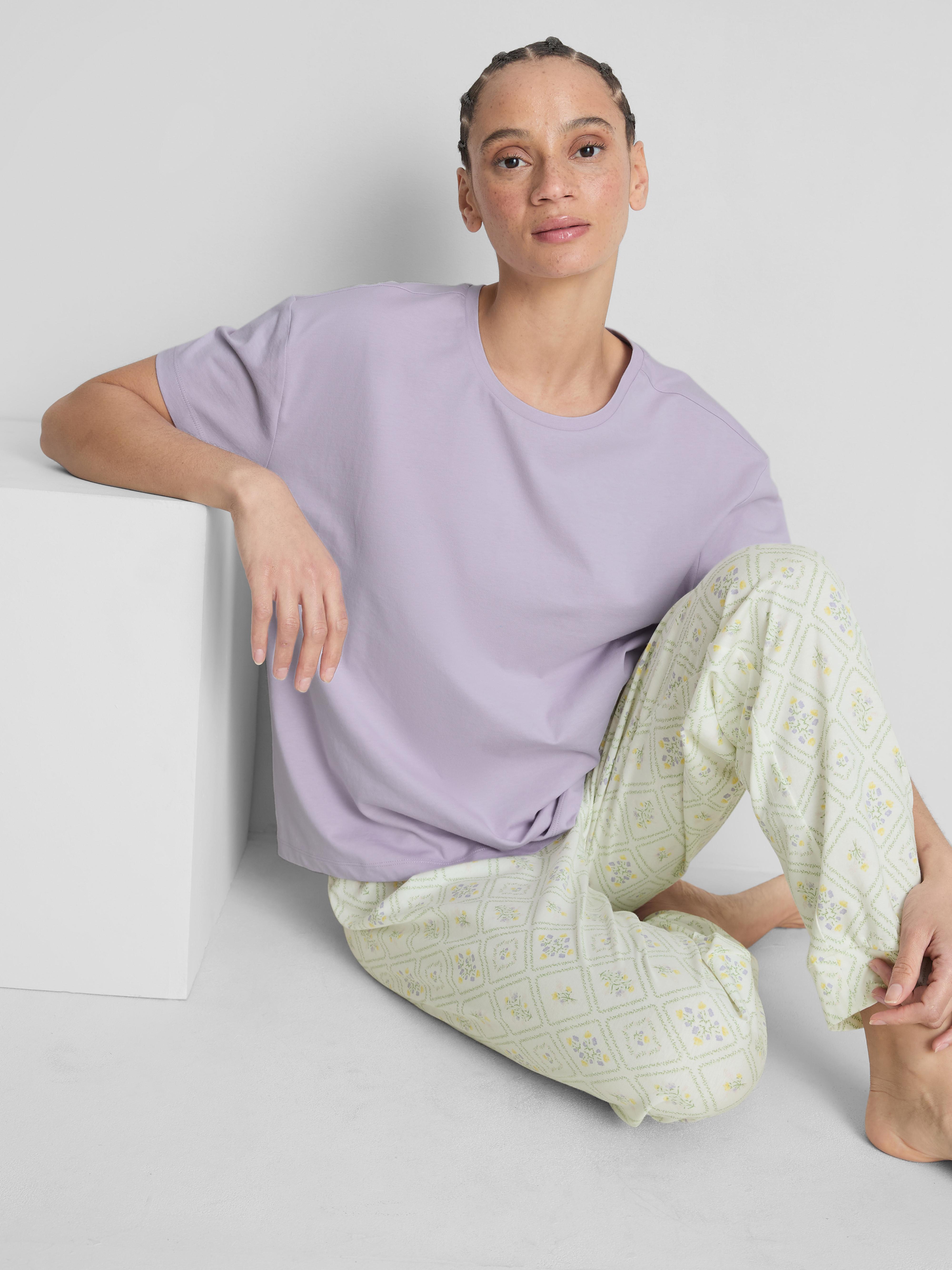 Womens Lilac Cotton Crew Neck Printed Pyjamas | Primark