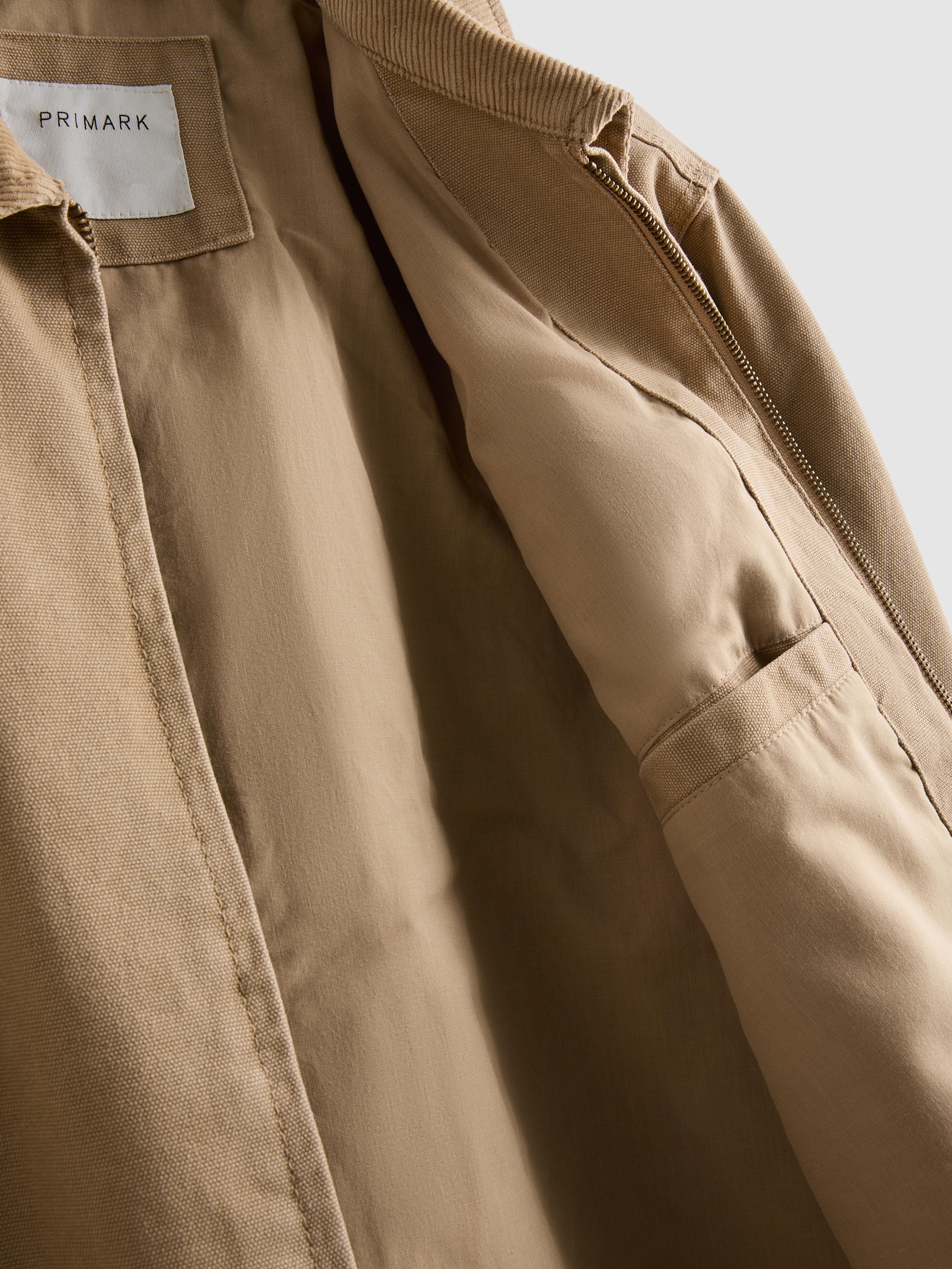 Mens Sand Zip-Up Chore Jacket | Primark