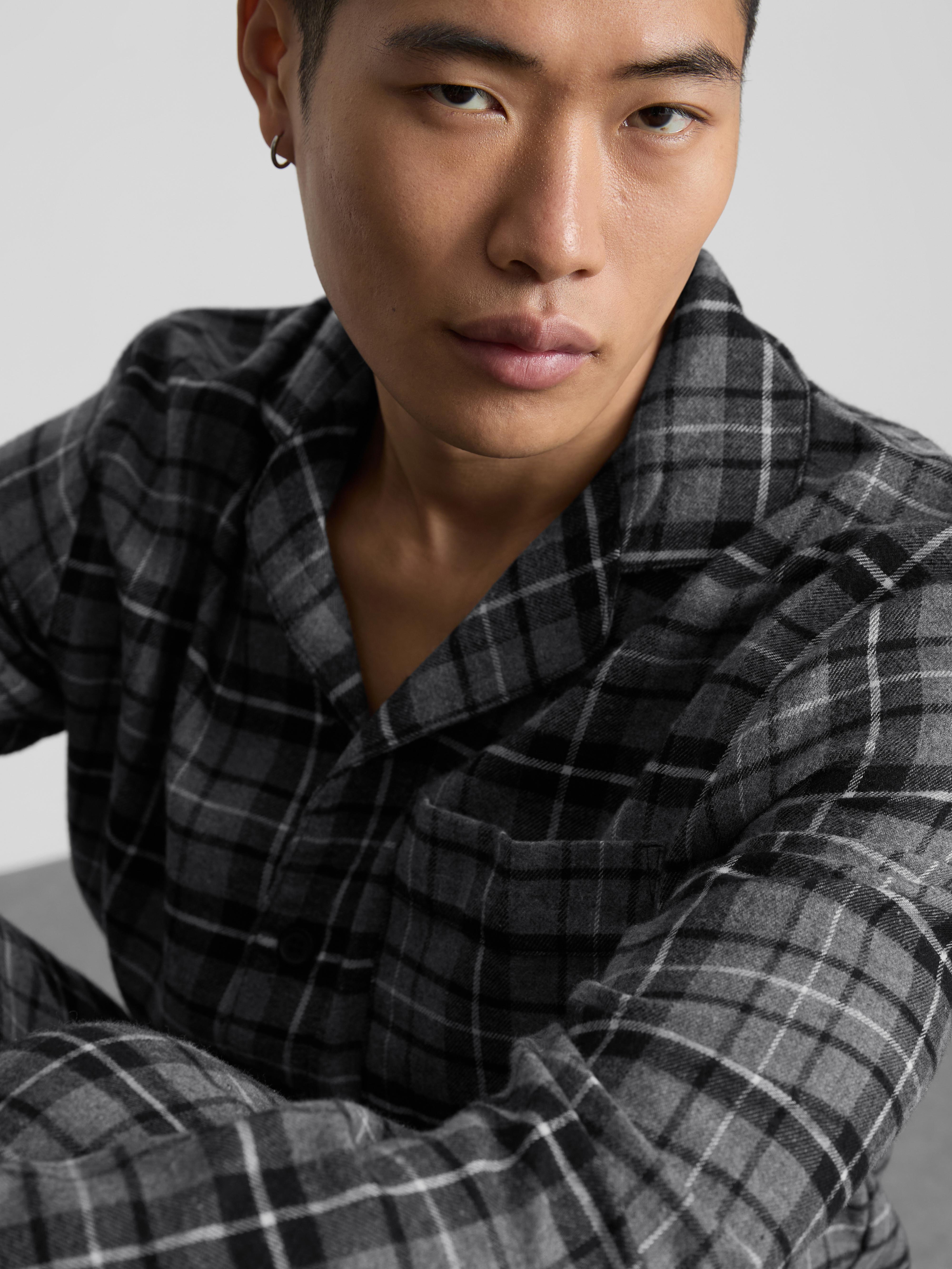 Mens Grey Check Long Pyjama Set | Primark