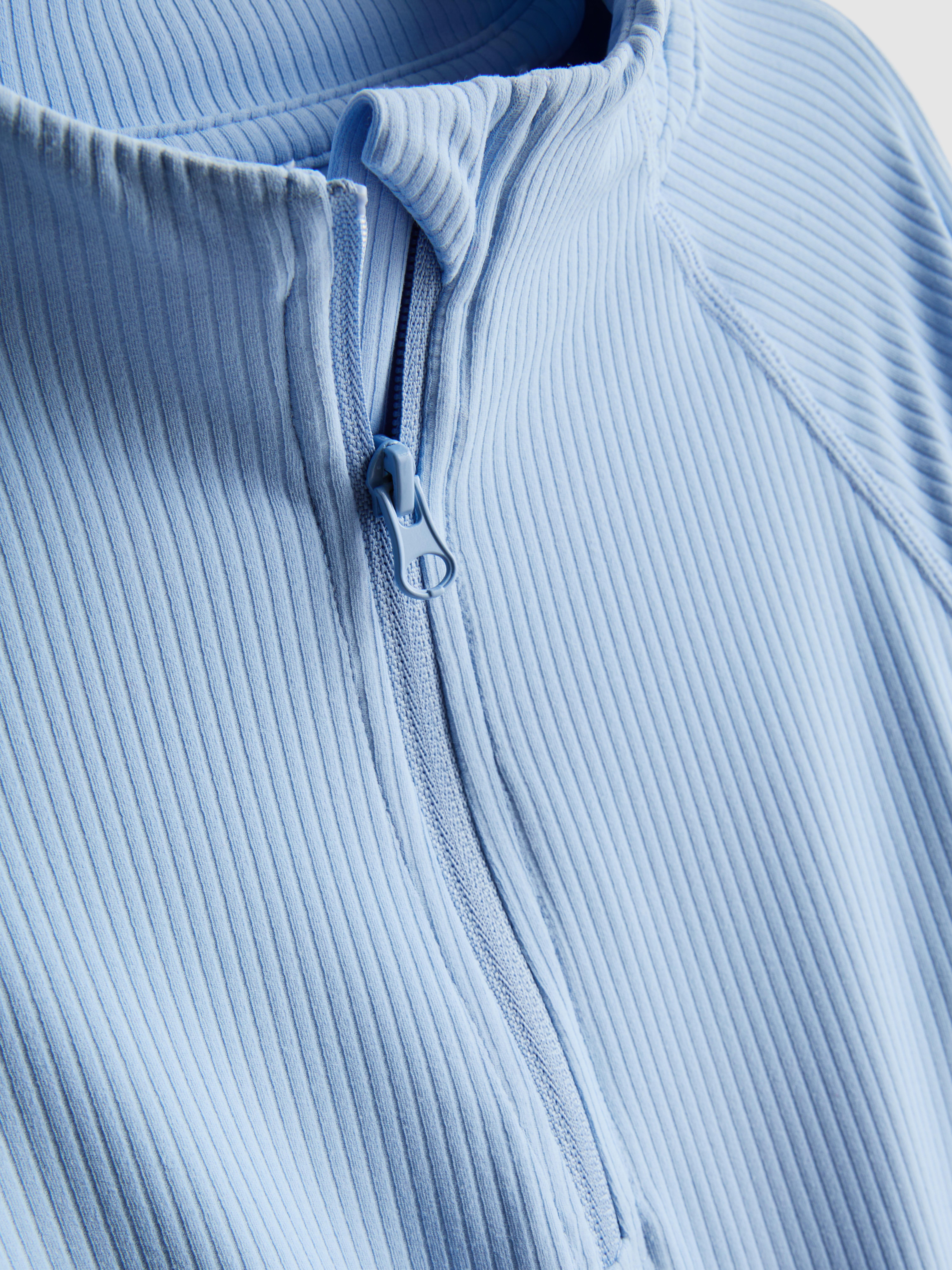 Girls Light Blue Ribbed Active Half-Zip Sweatshirt | Primark