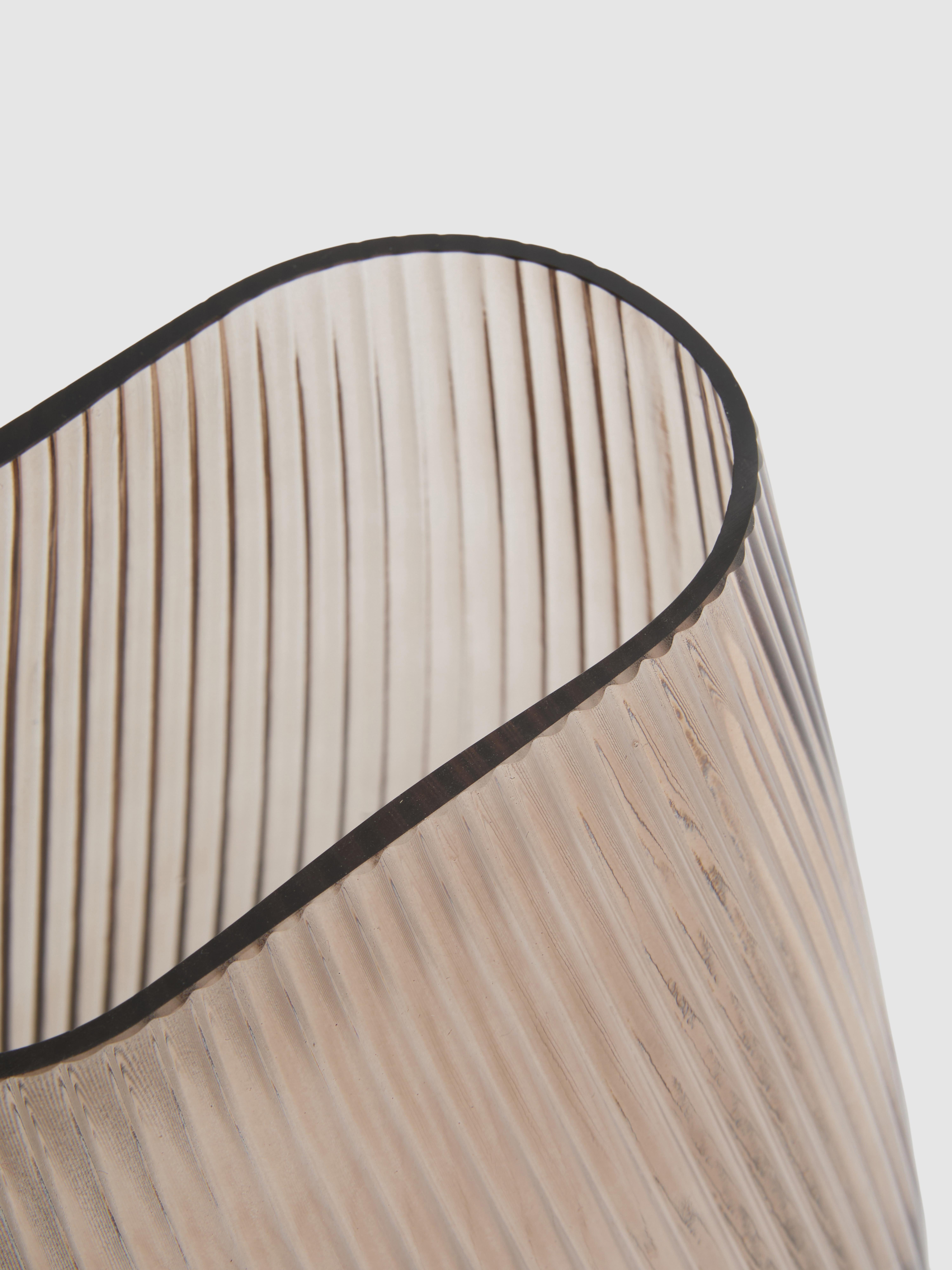 Brown Ridged Glass Tall Vase | Primark