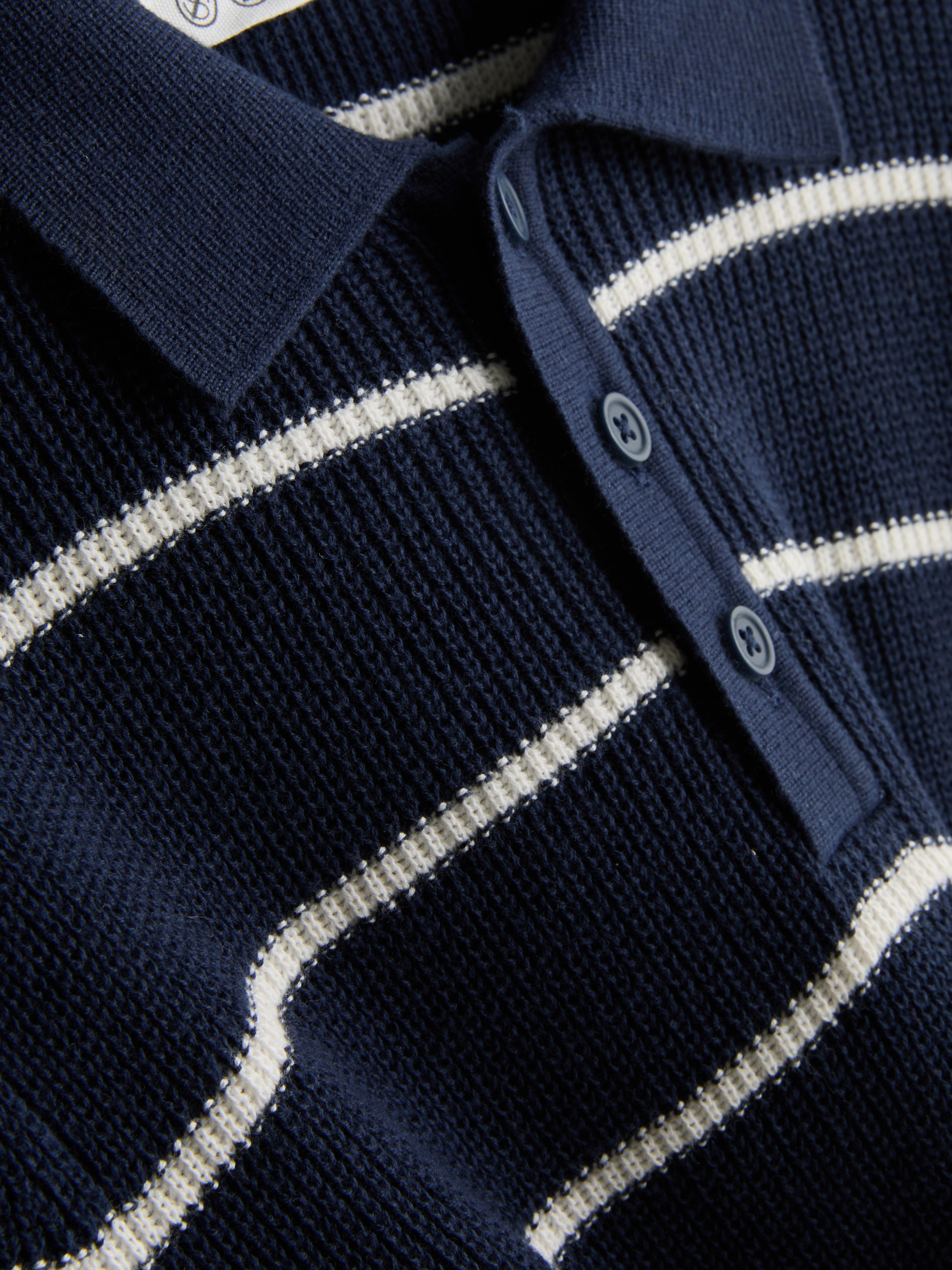 Boys Navy 7-15yrs | Stripe Polo Jumper | Primark