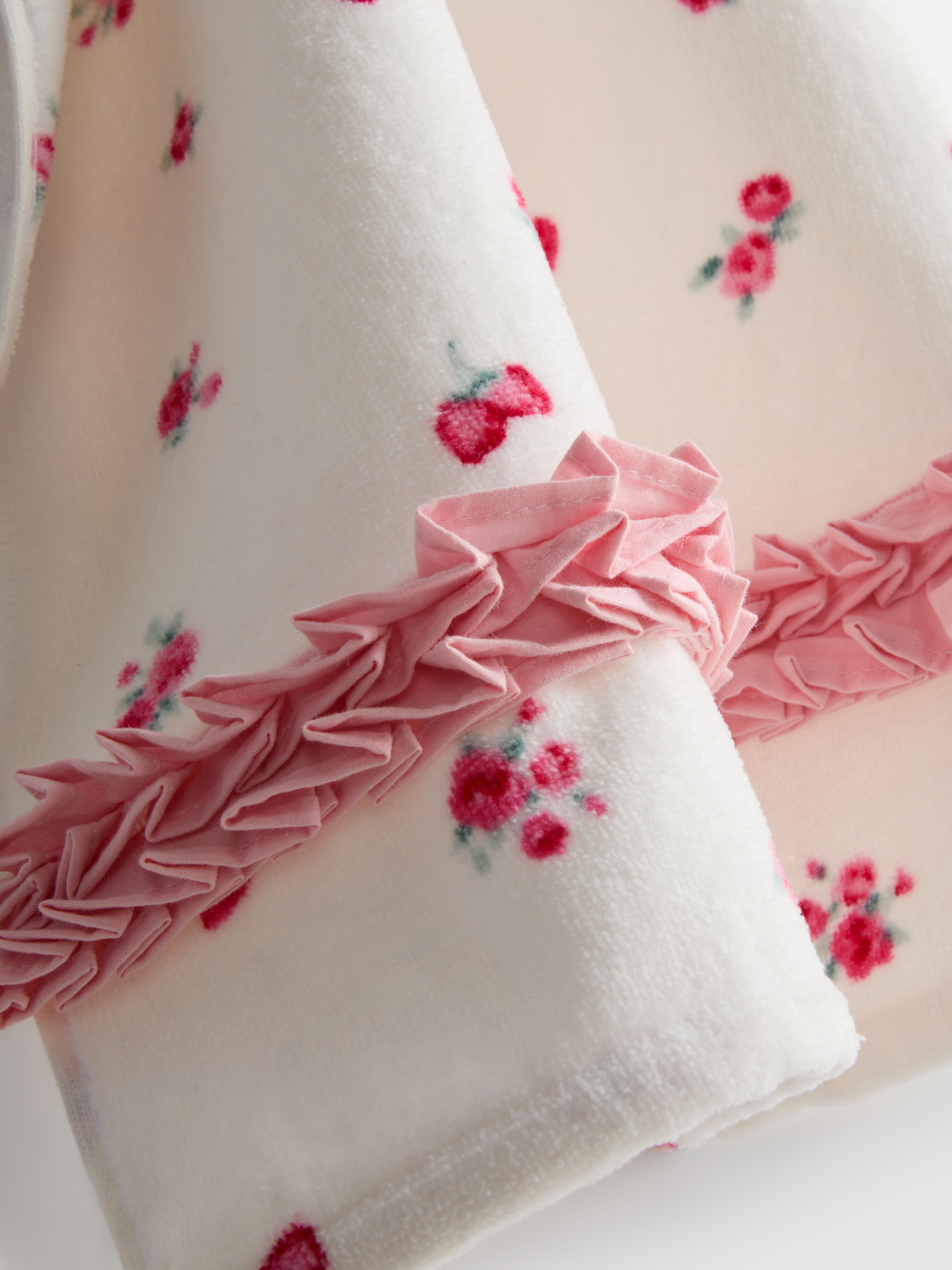 Pink Strawberry Floral Hand Towel | Primark