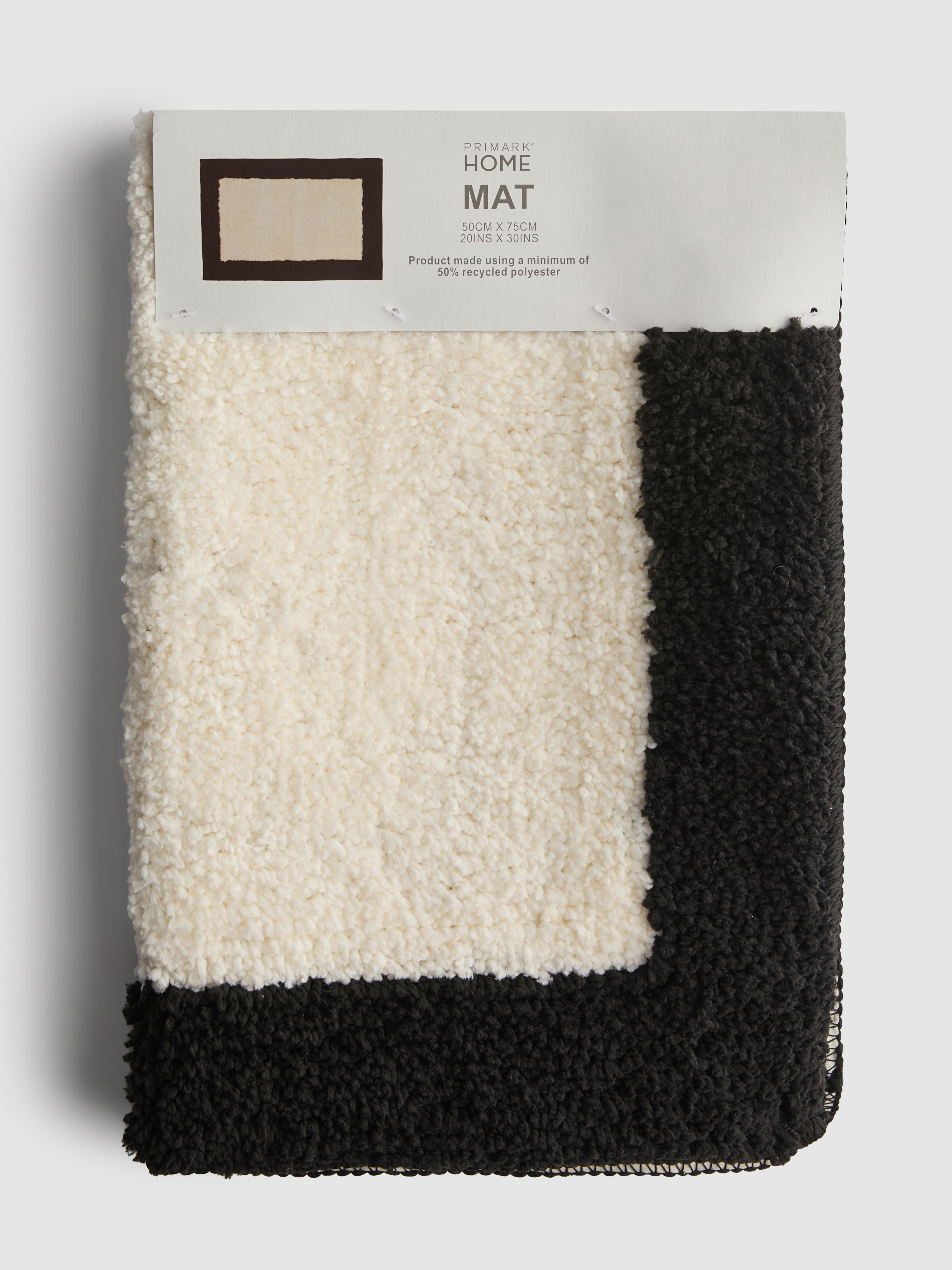 Black/White Two-Tone Rectangular Mat | Primark
