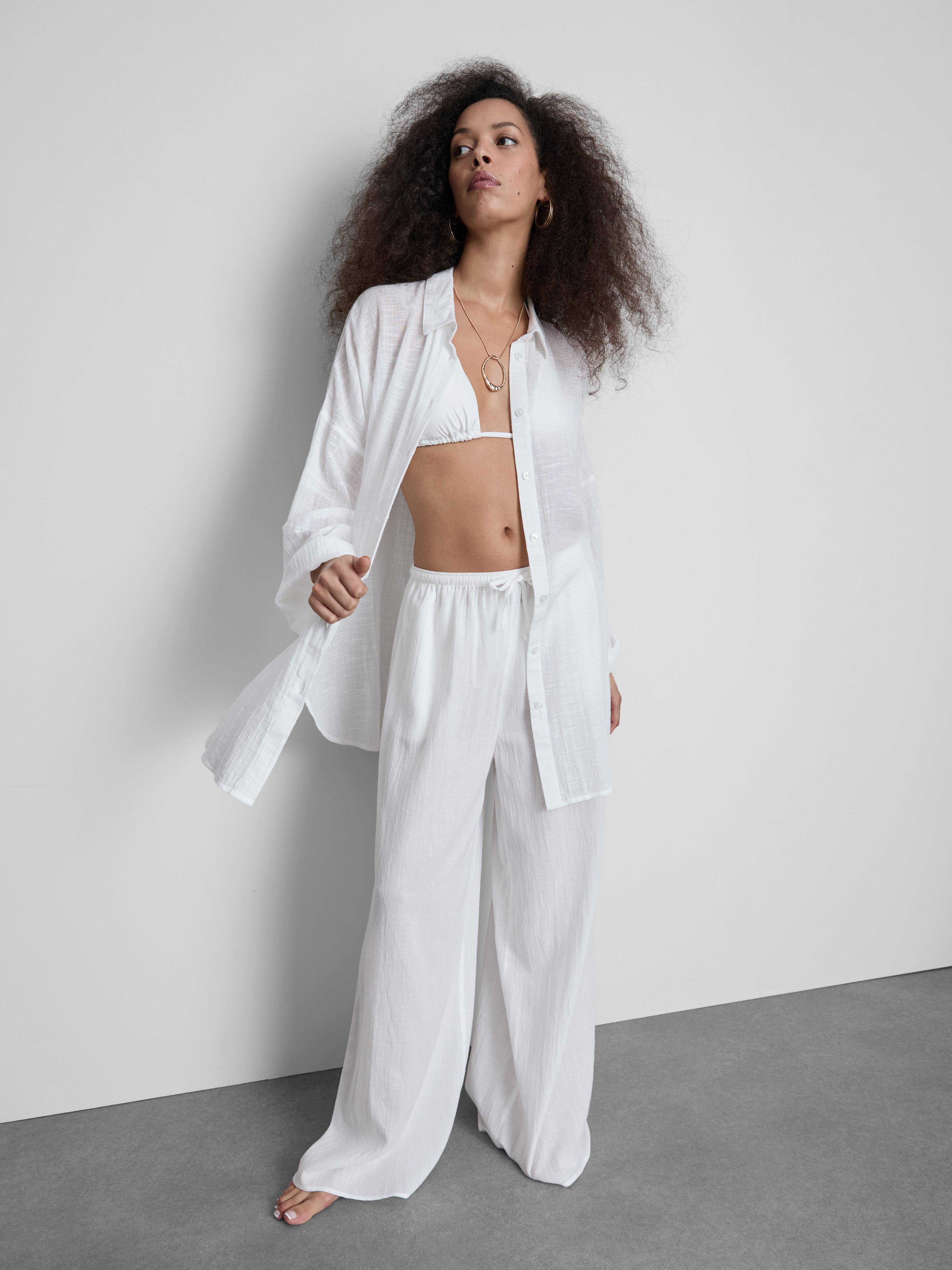 Women's White Button-Down Beach Shirt | Primark